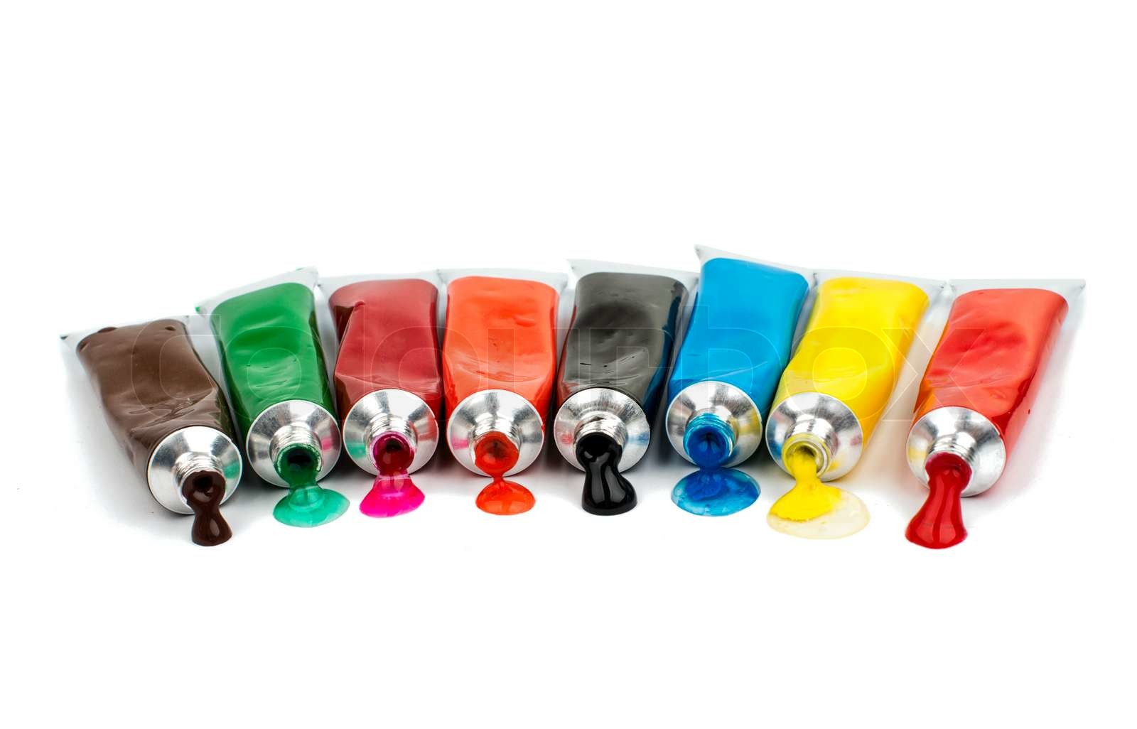 Tubes with acrylic paint | Stock image | Colourbox