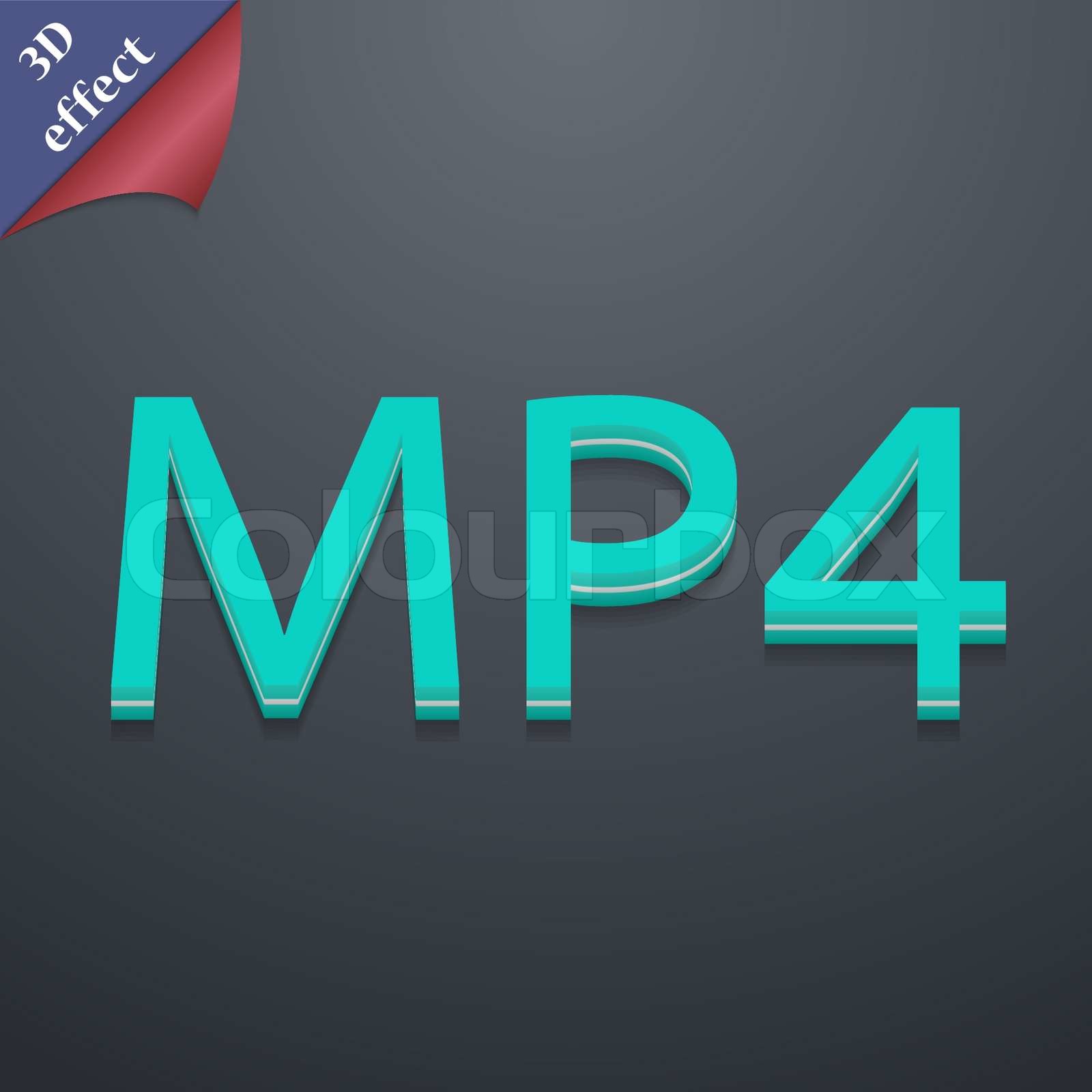 Mpeg4 video format icon symbol. 3D style. Trendy, modern design with space for your text Vector ...