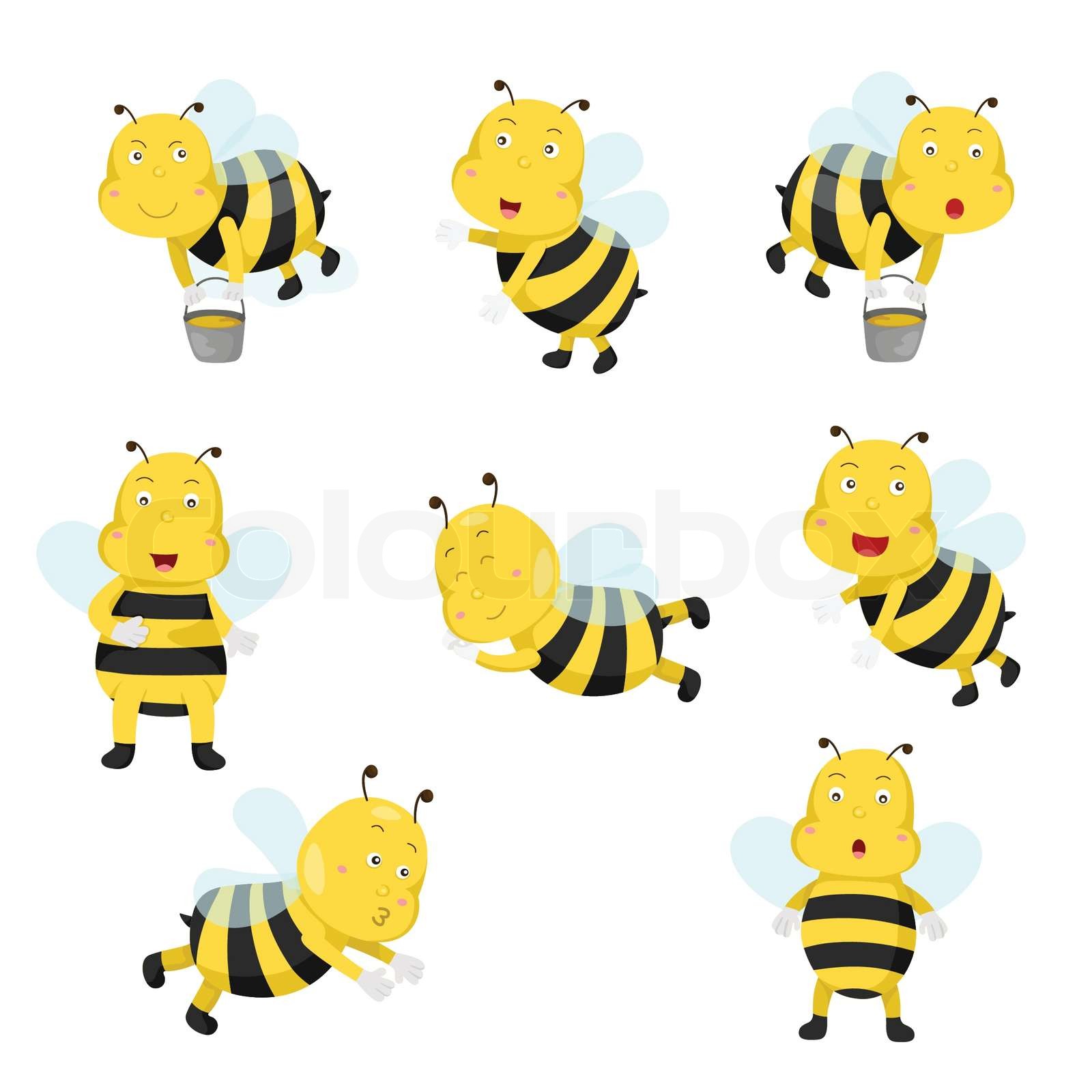 bees, cartoon, illustration | Stock-Vektor | Colourbox