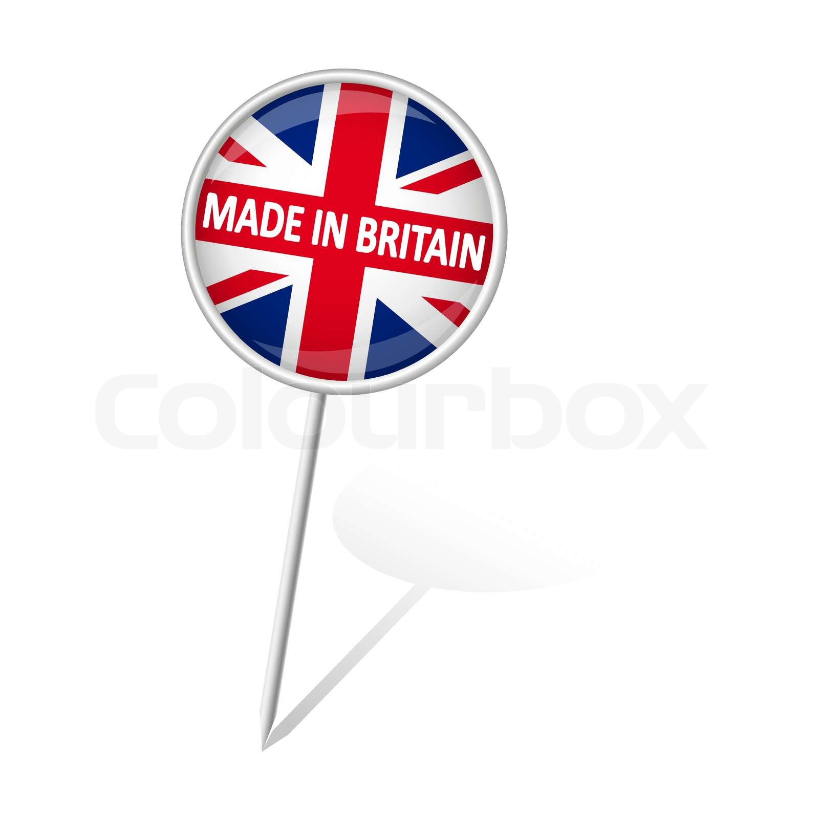 Pin round - MADE IN BRITAIN | Stock vector | Colourbox