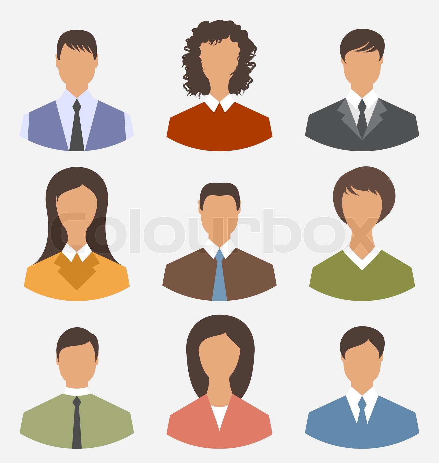 Avatar set front portrait office employee business people for web ...