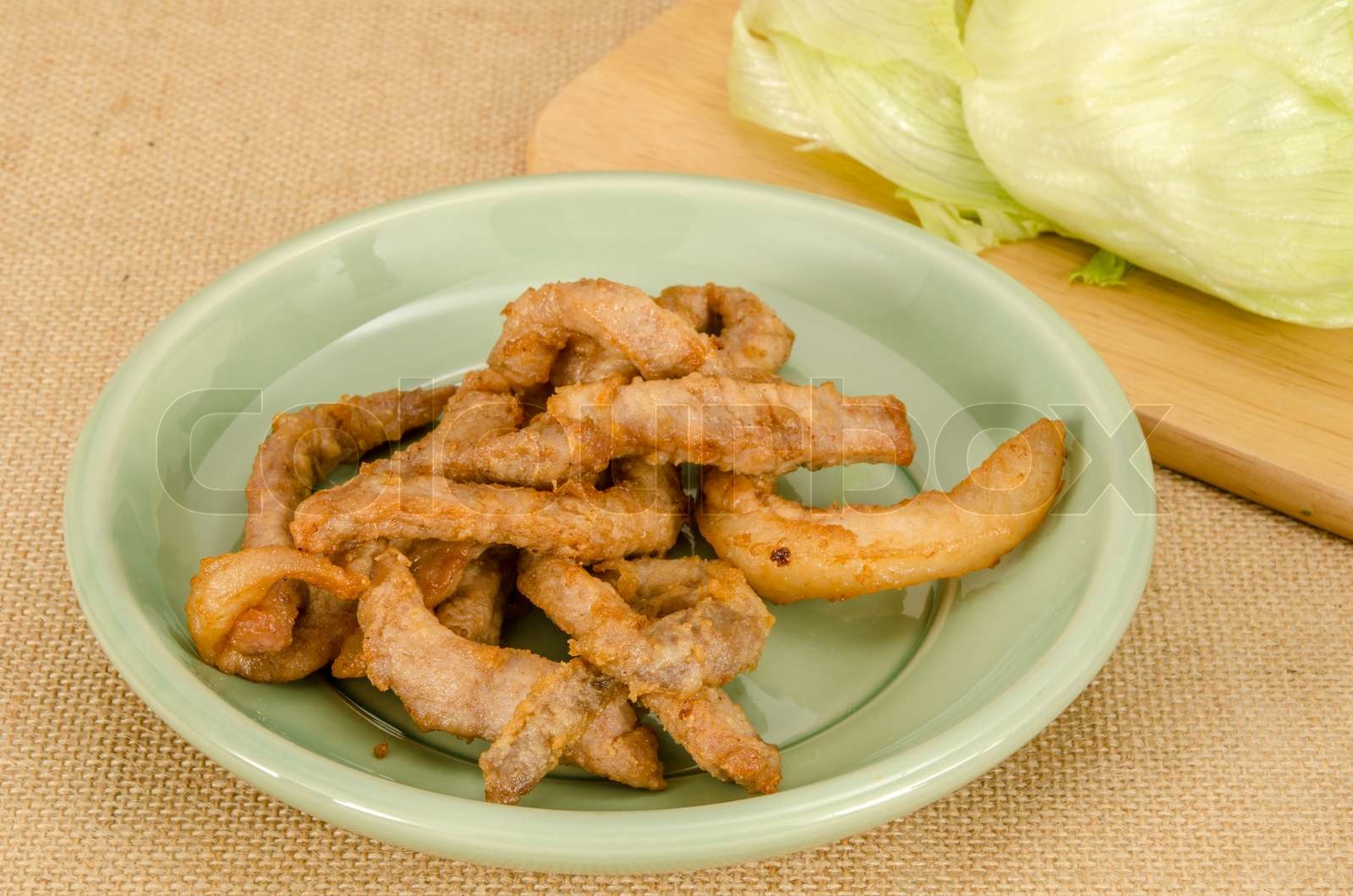 Strip fried pork | Stock image | Colourbox