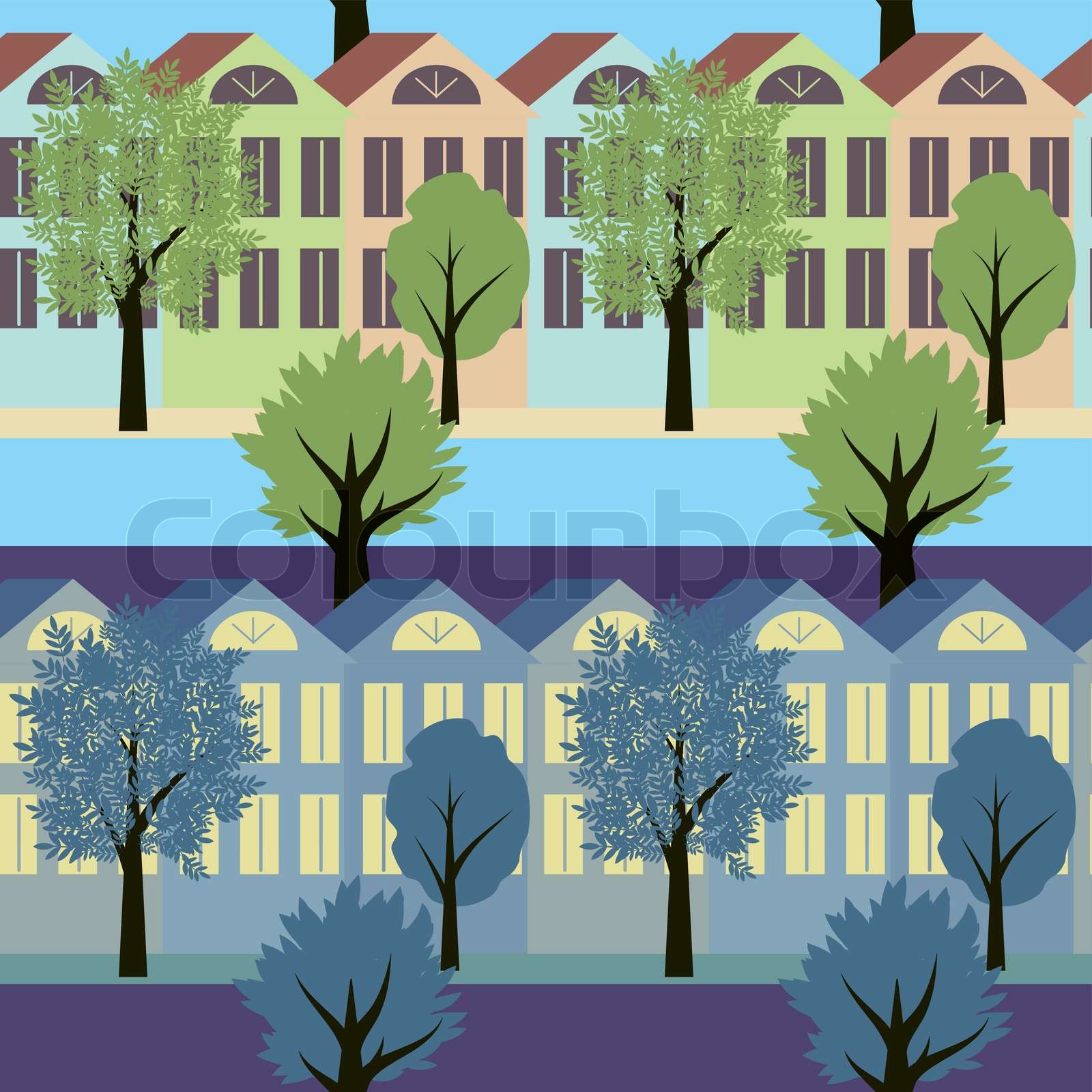 Seamless town | Stock vector | Colourbox