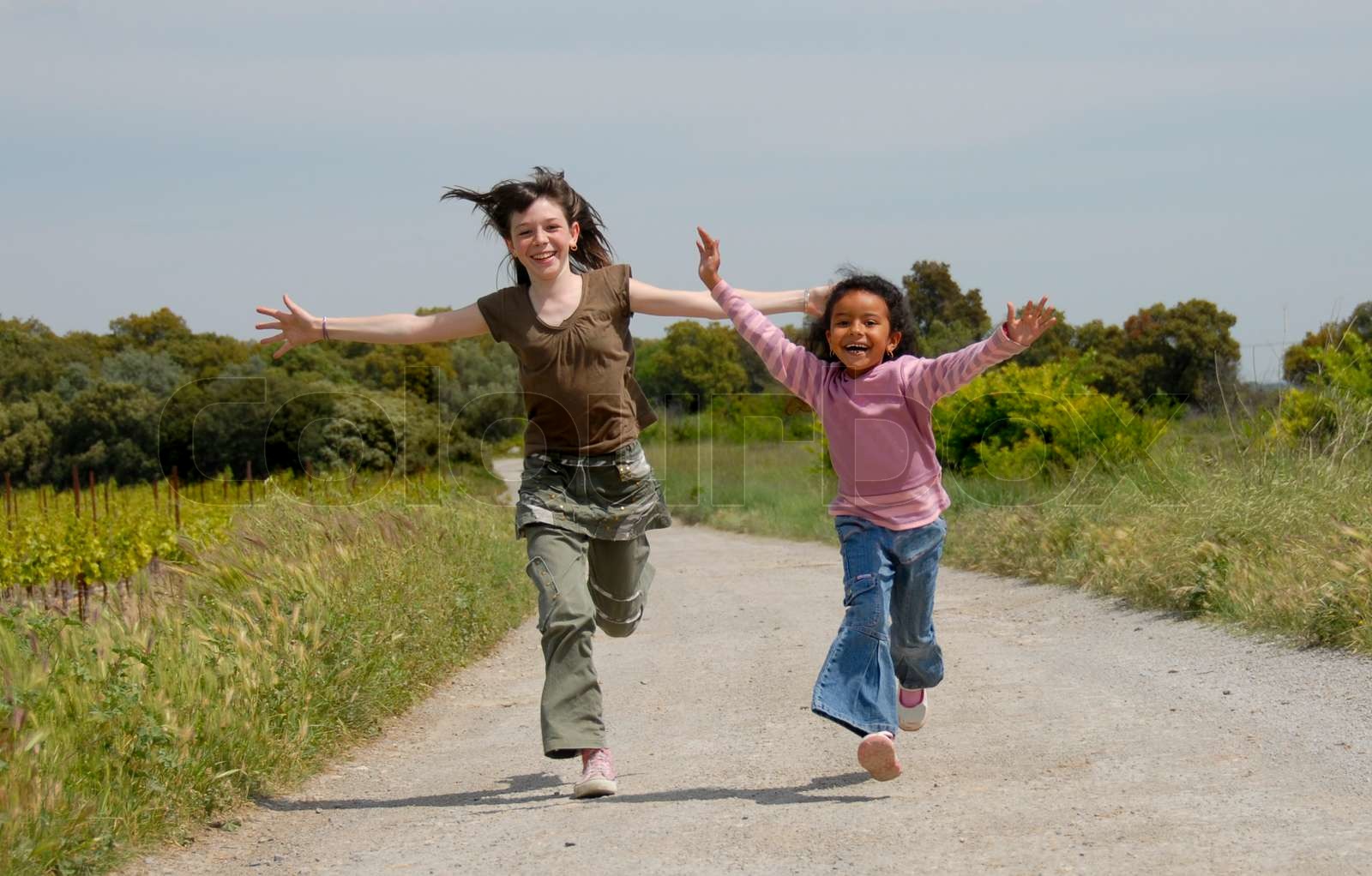running sisters | Stock image | Colourbox