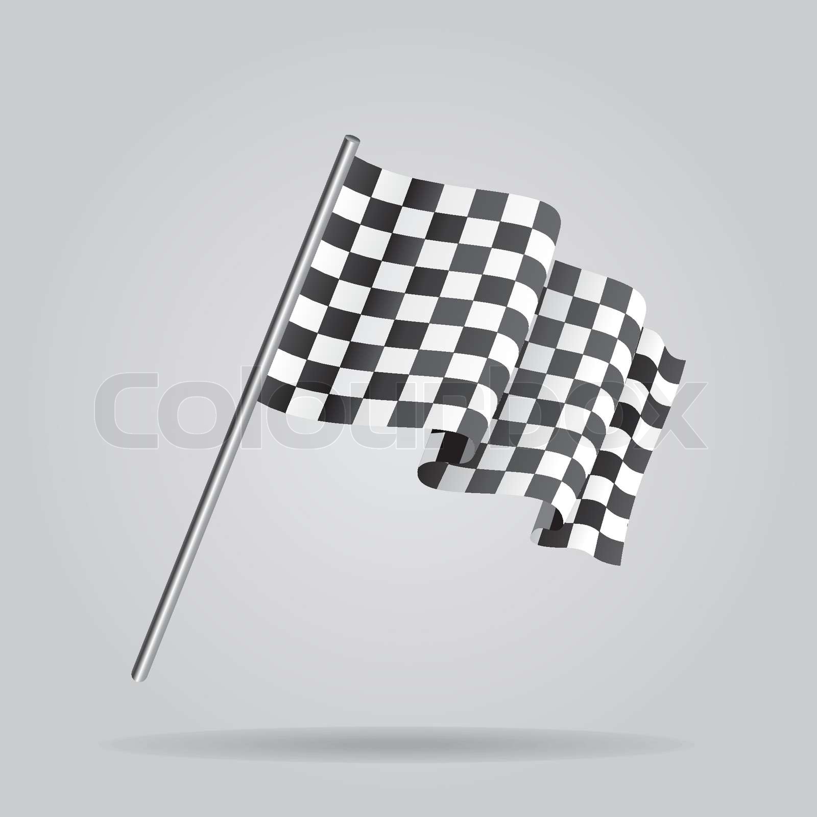 Waving Checkered racing flag. Vector | Stock vector | Colourbox