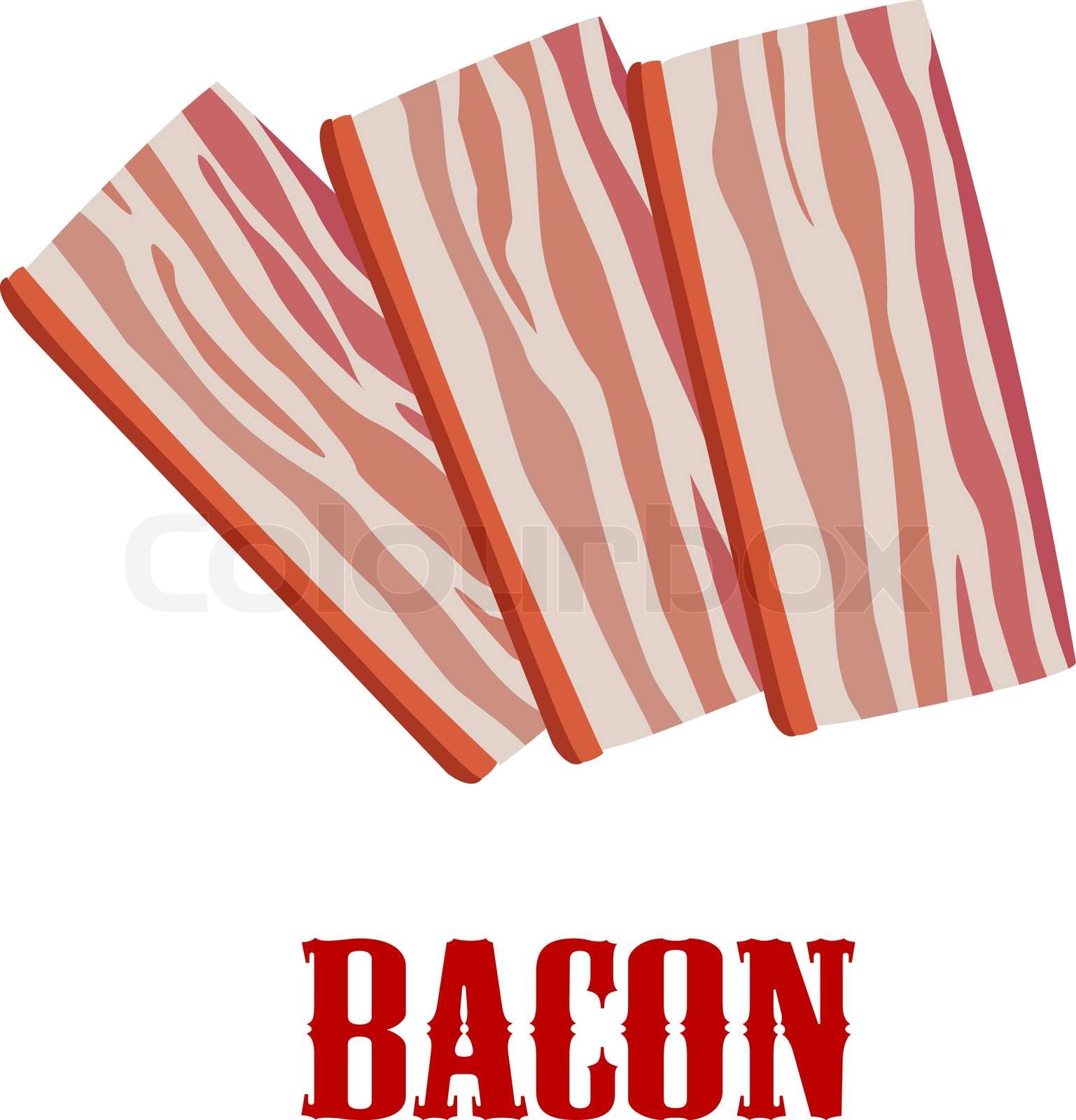 Cartoon bacon isolated on white | Stock vector | Colourbox