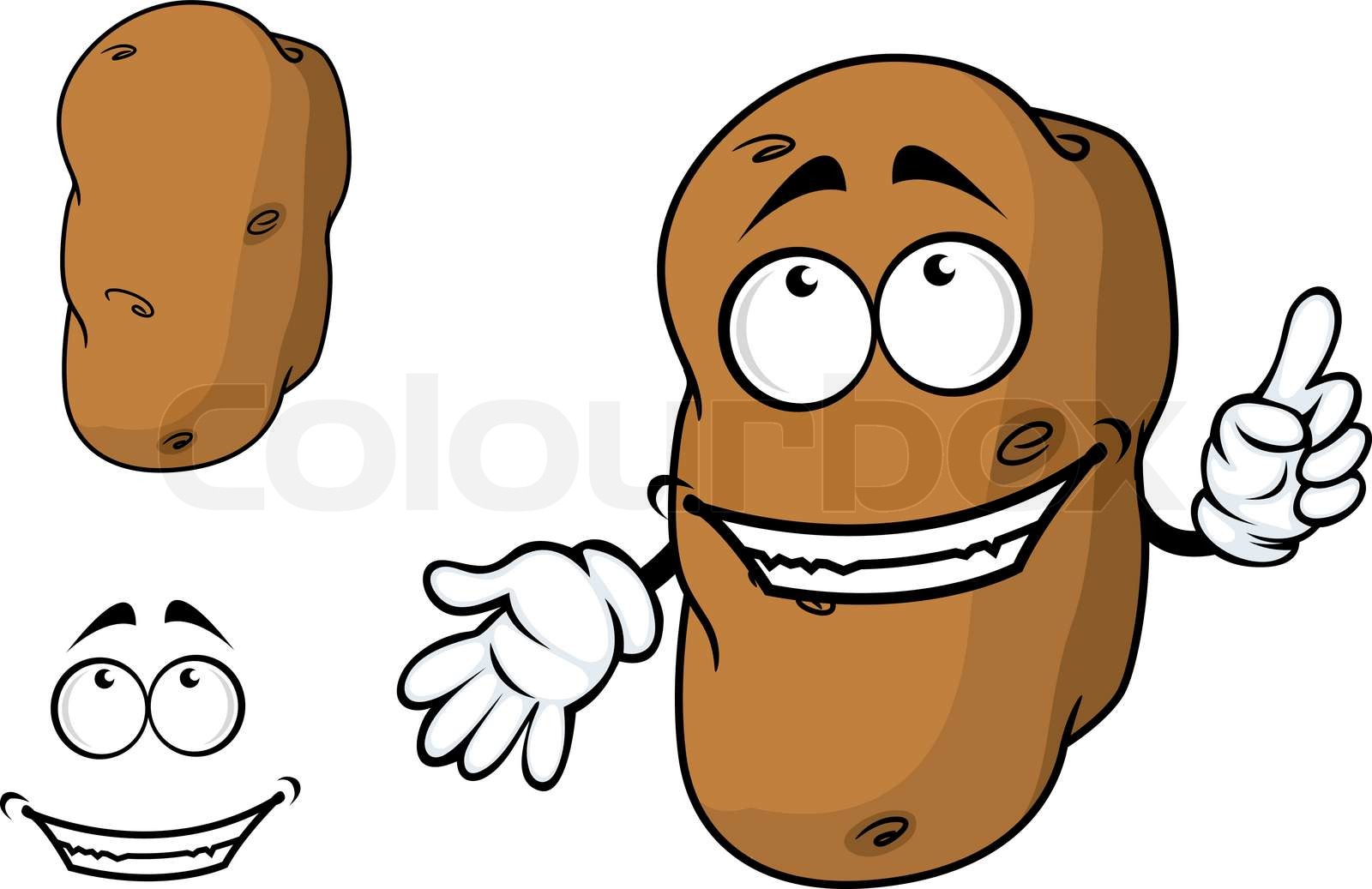 Happy goofy cartoon potato character | Stock vector | Colourbox