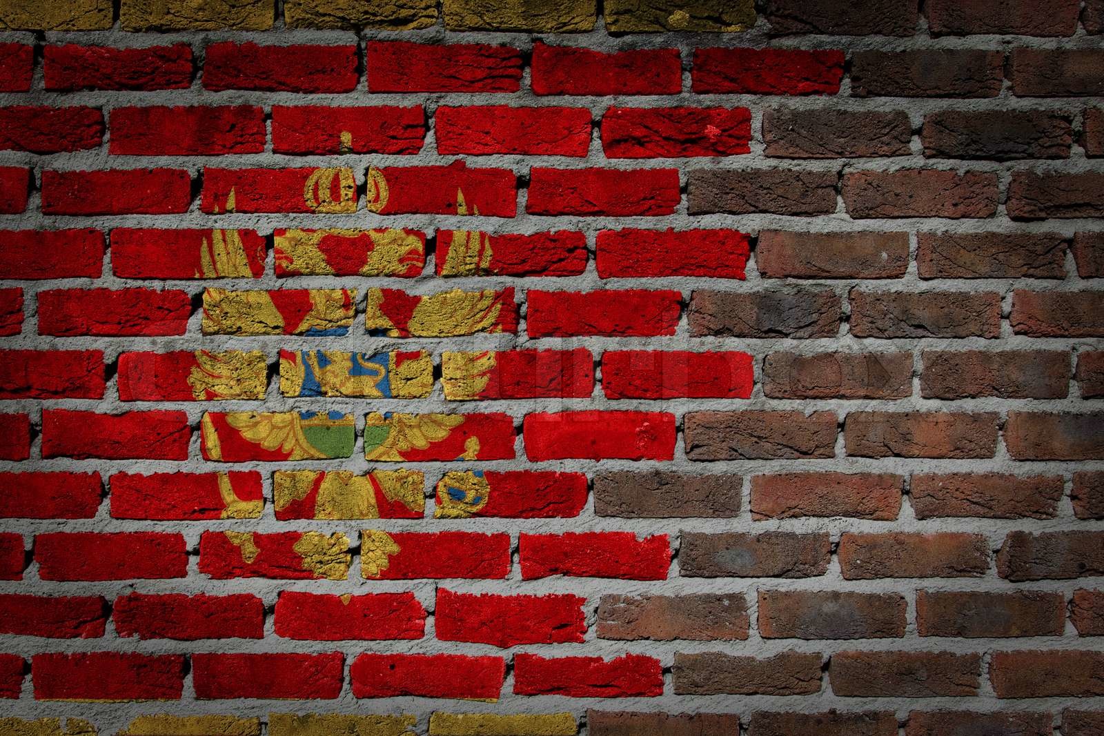 Brick Wall Texture With Flag Stock Image Colourbox