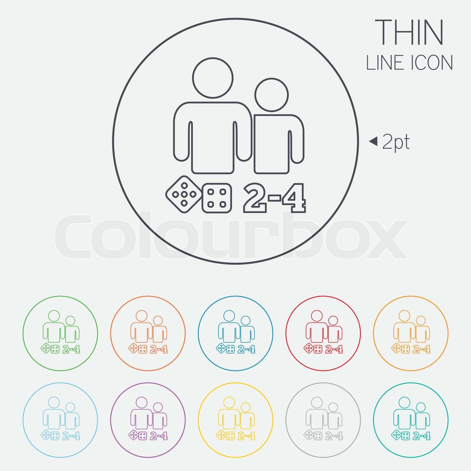 Board games sign icon. 2-4 players symbol. | Stock vector | Colourbox