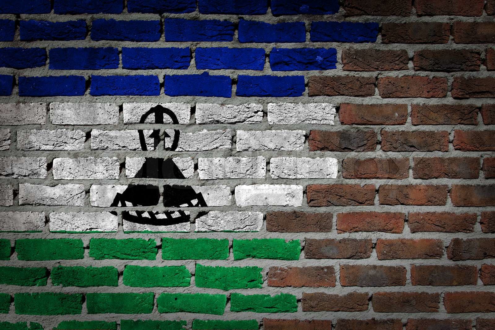 Brick wall texture with flag | Stock image | Colourbox