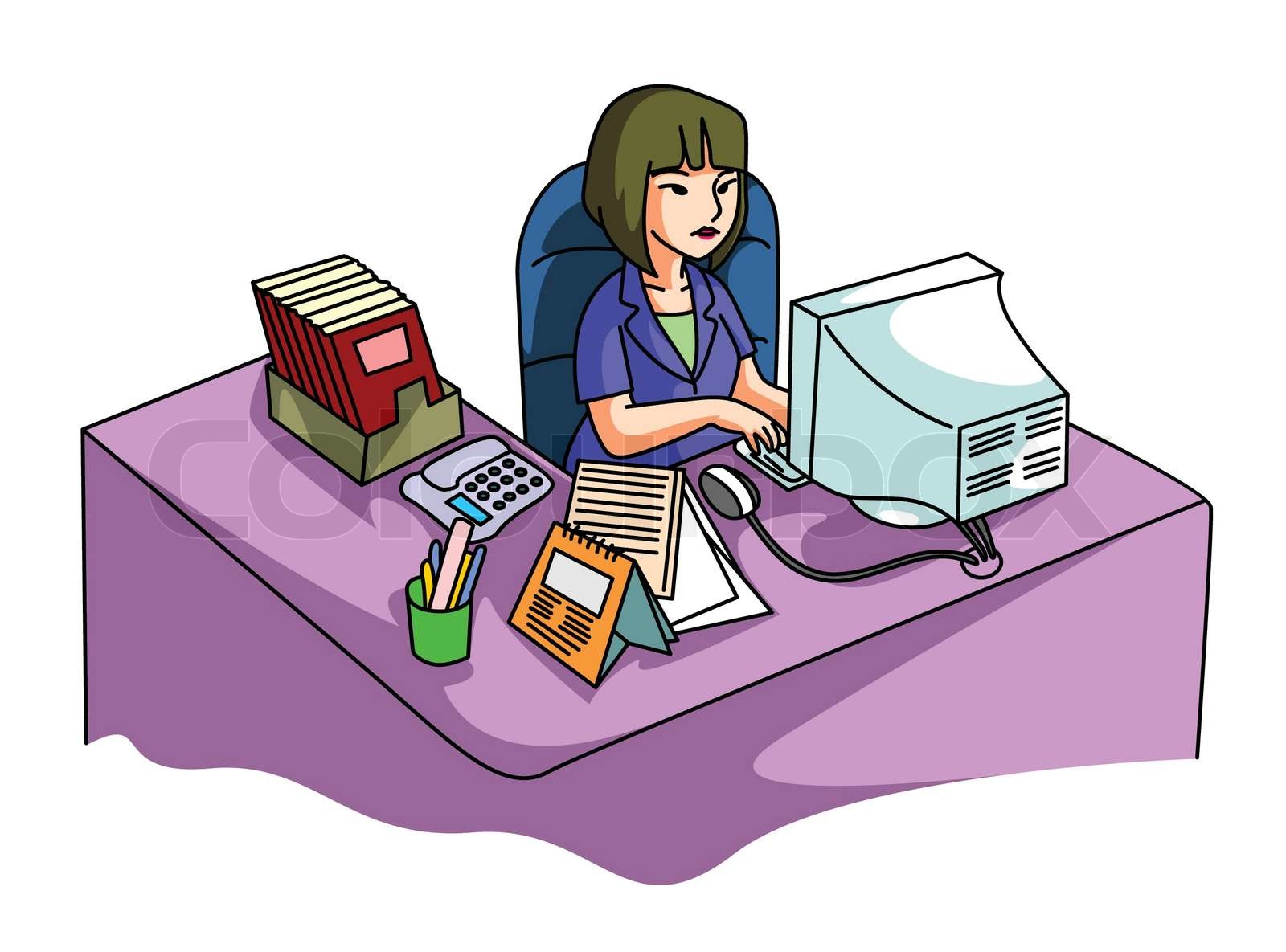 vektor, computer, kontor | Stock vektor | Colourbox