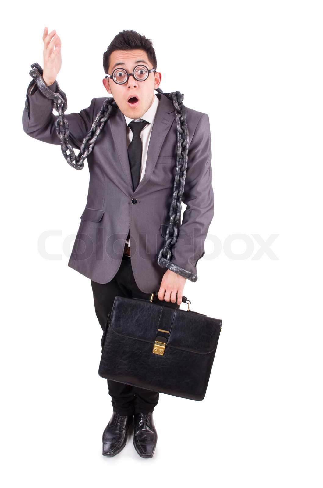 Man with chain isolated on white | Stock image | Colourbox