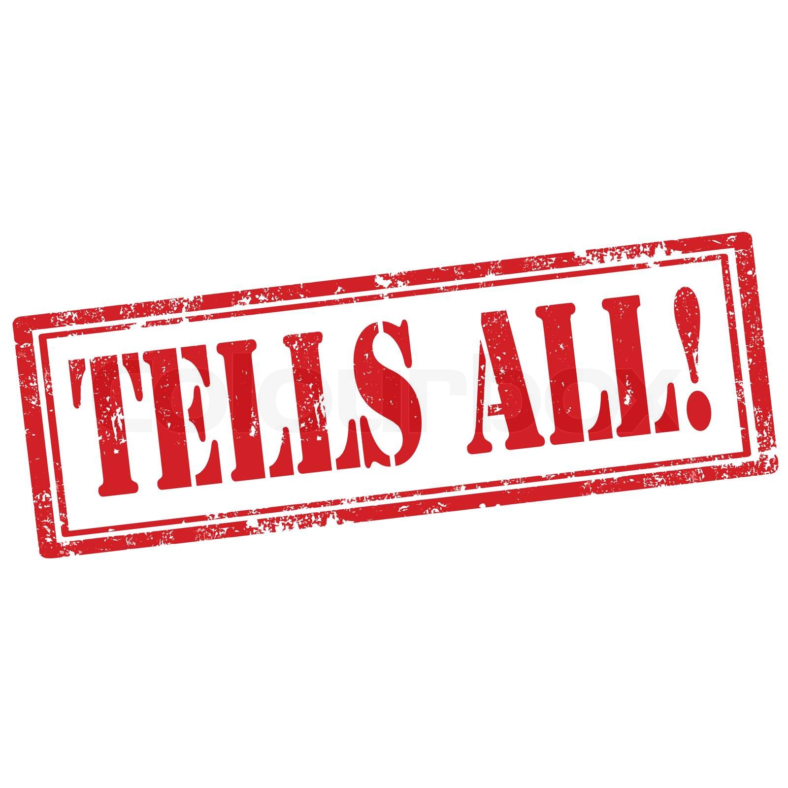 Tells All!-stamp | Stock vector | Colourbox