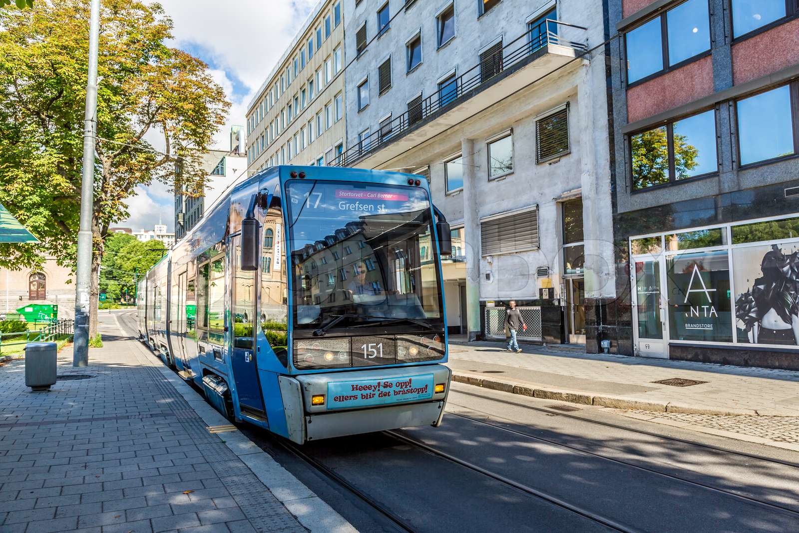 Modern tram in Oslo, Norway | Stock image | Colourbox