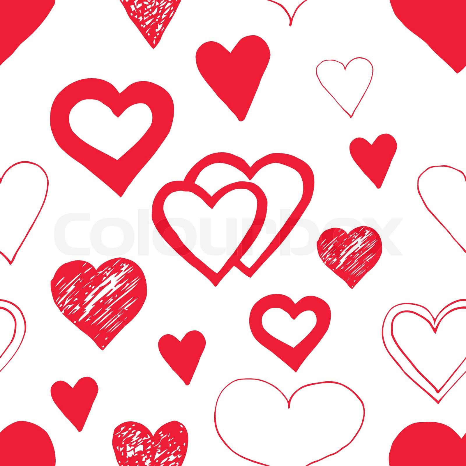 seamless pattern with hearts | Stock vector | Colourbox