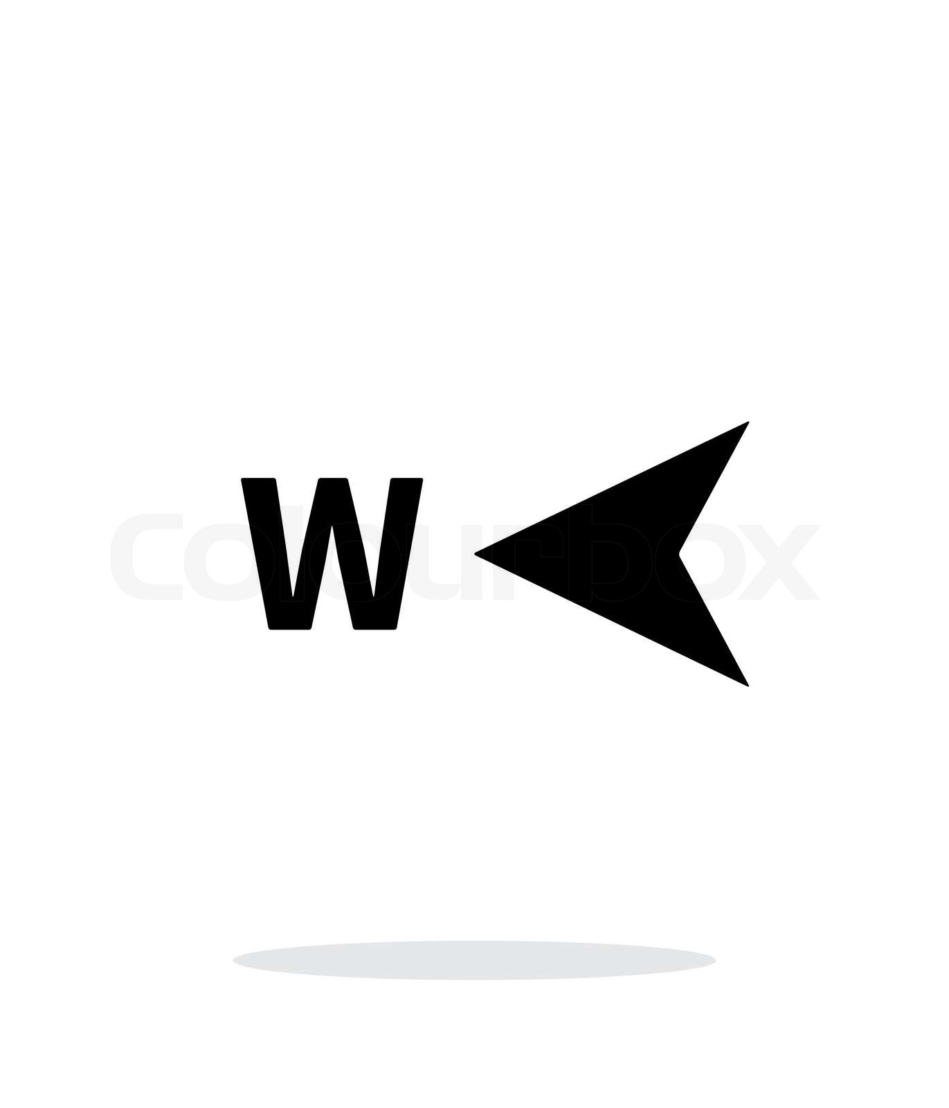 West direction compass icon on white background. | Stock vector | Colourbox