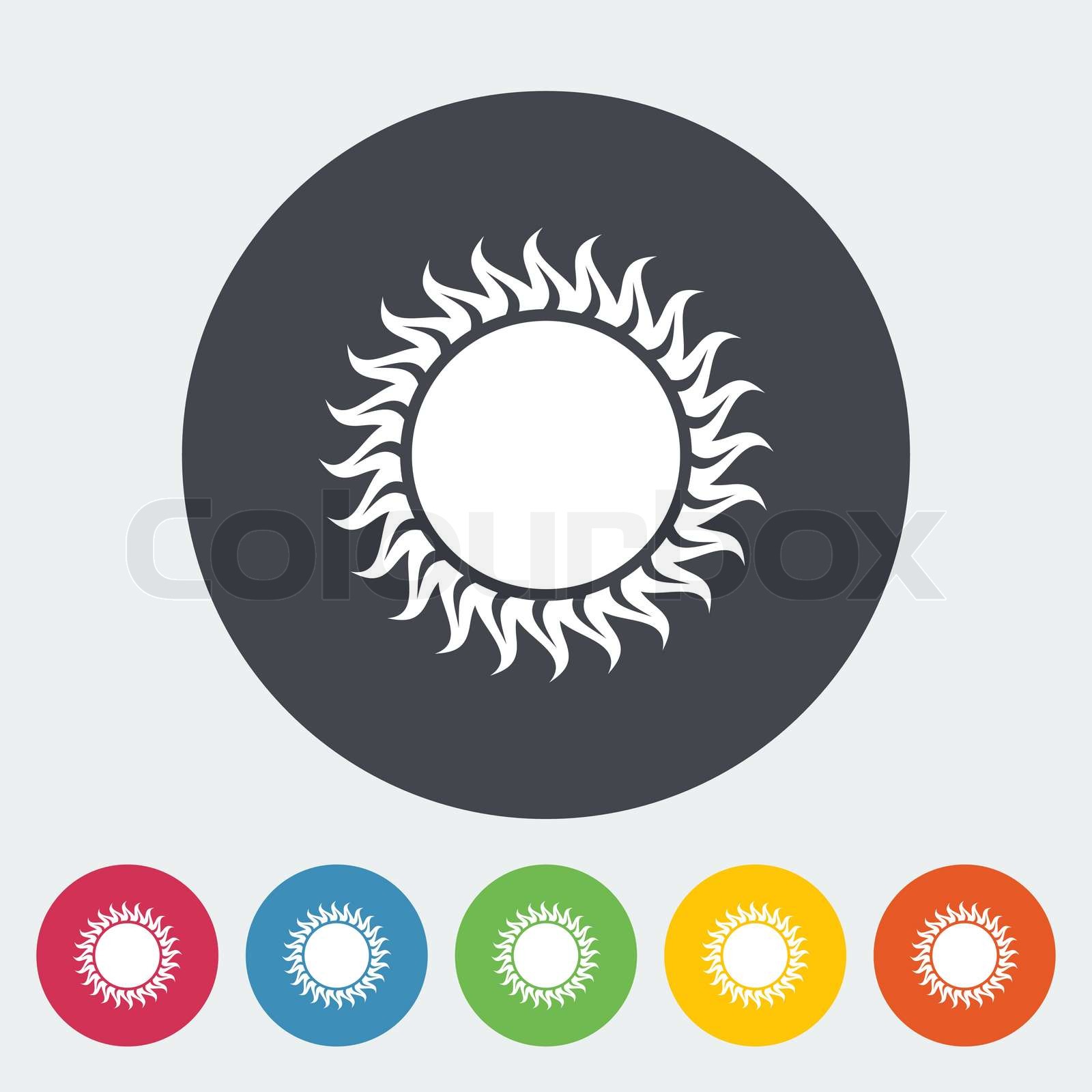 Sun flat icon | Stock vector | Colourbox