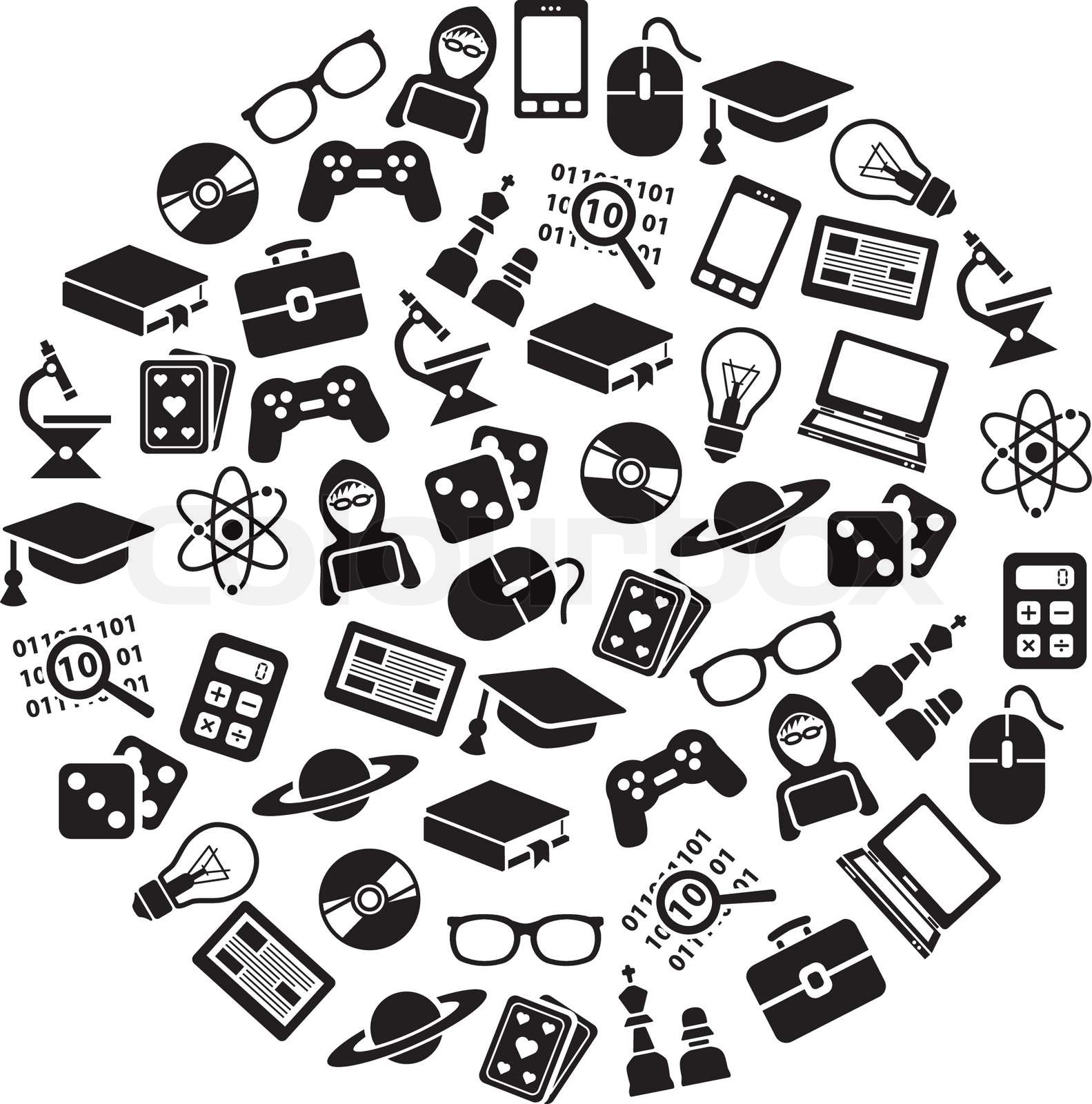 geek icons in circle | Stock vector | Colourbox