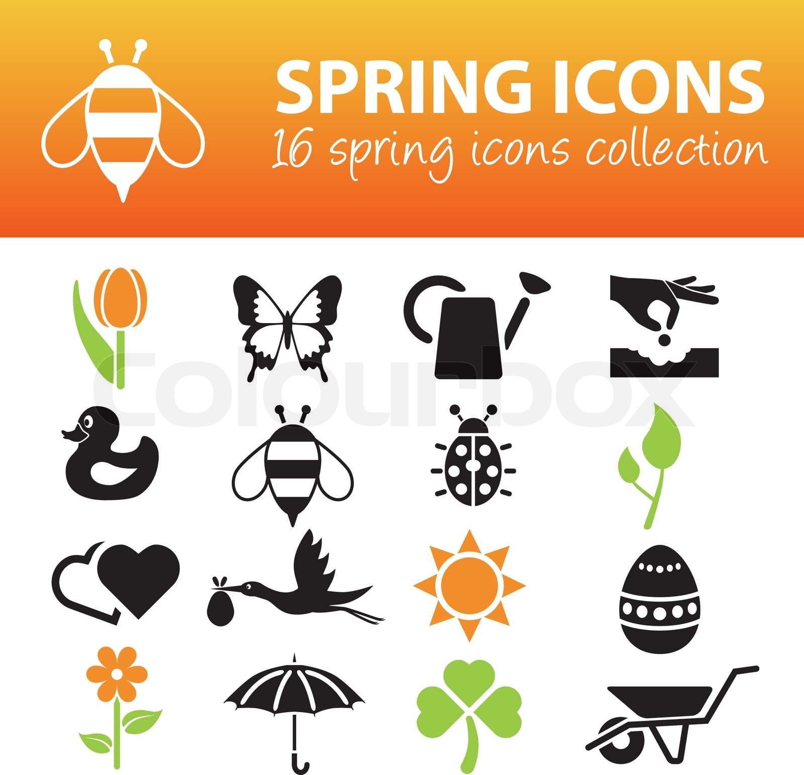 spring icons | Stock vector | Colourbox