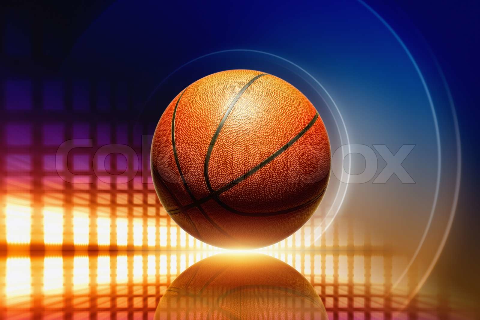 Basketball with reflection | Stock image | Colourbox