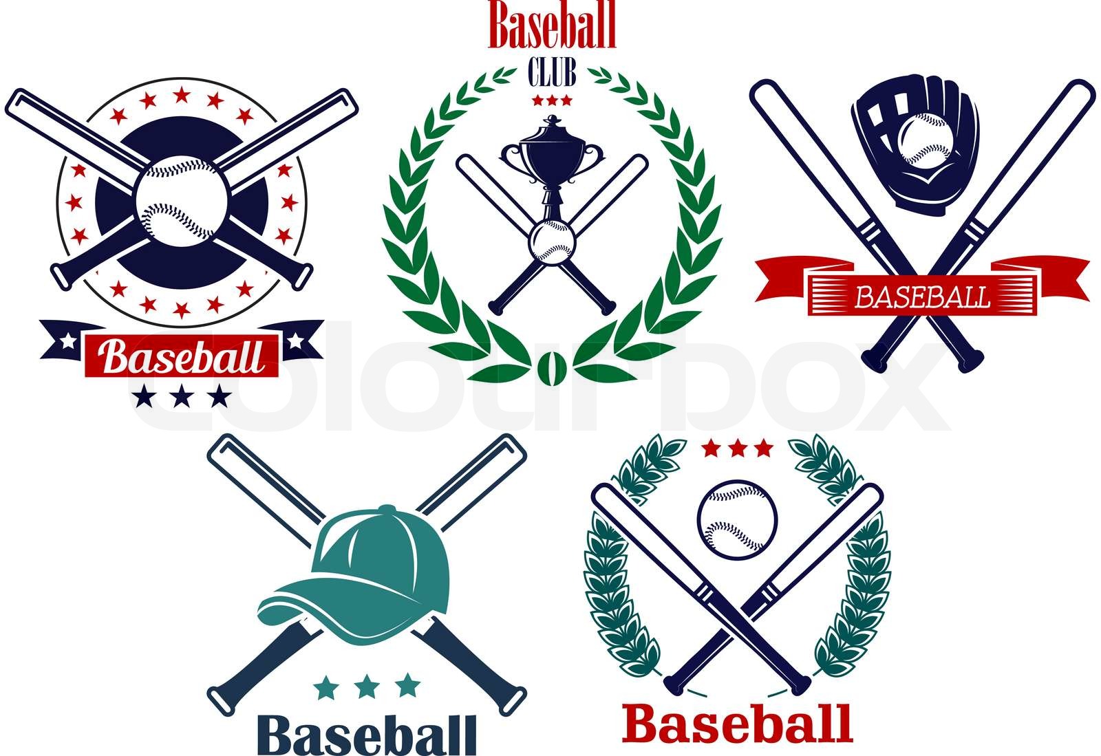 Baseball sporting heraldic emblems | Stock vector | Colourbox