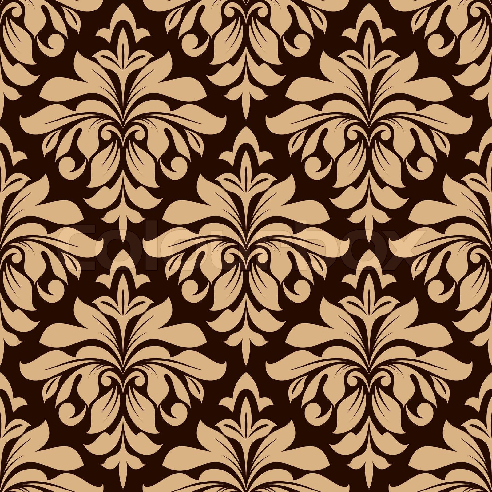 Light brown floral seamless pattern | Stock vector | Colourbox
