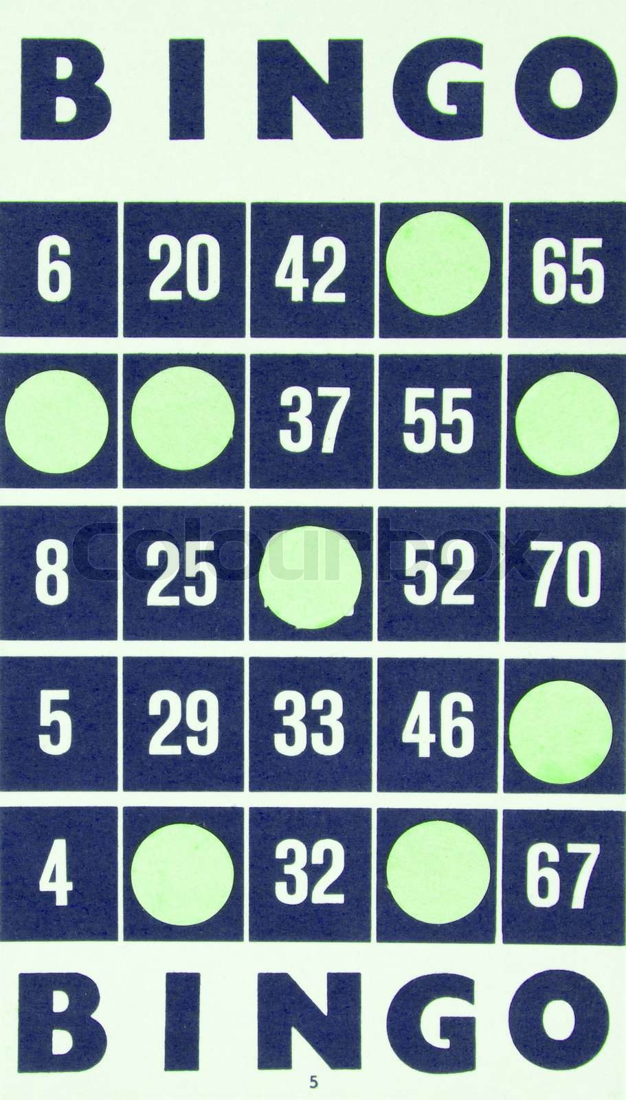 Blue bingo card isolated | Stock image | Colourbox
