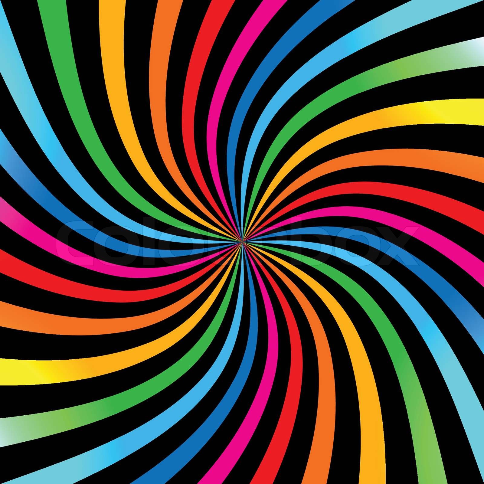 Colorful Bright Rainbow Spiral Background. | Stock vector | Colourbox