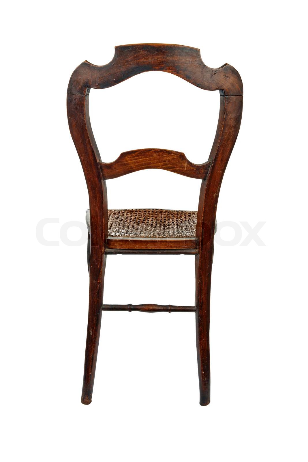 Antique wooden chair - back view | Stock image | Colourbox
