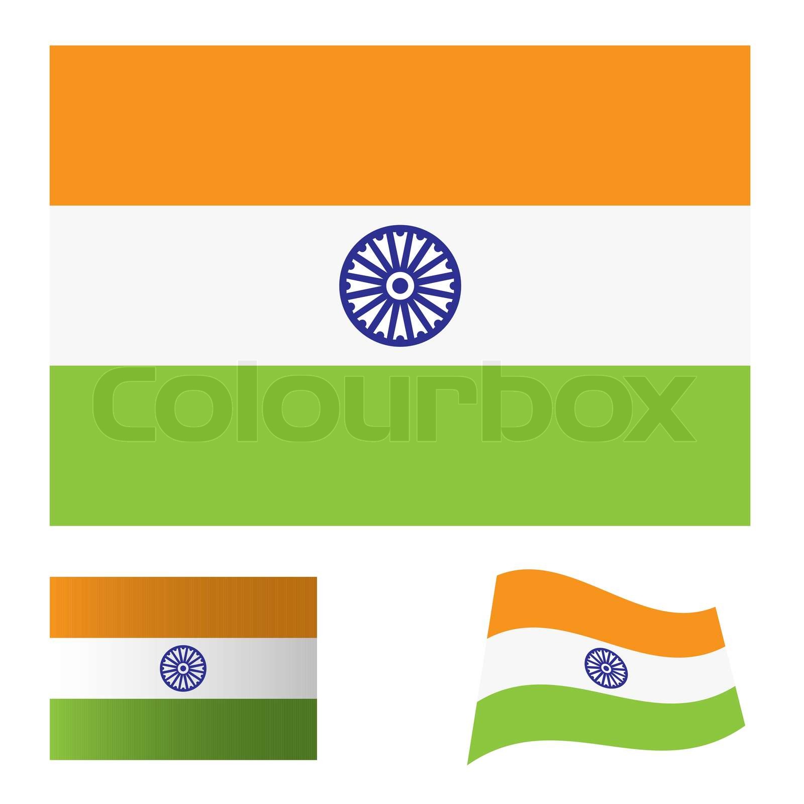 Illustrated collection of flag icon set for india | Stock vector ...