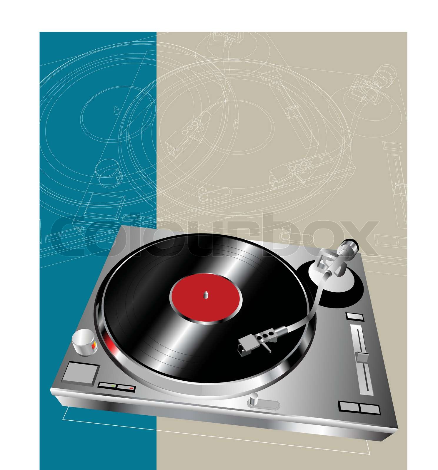 Retro Turntable Decks | Stock vector | Colourbox