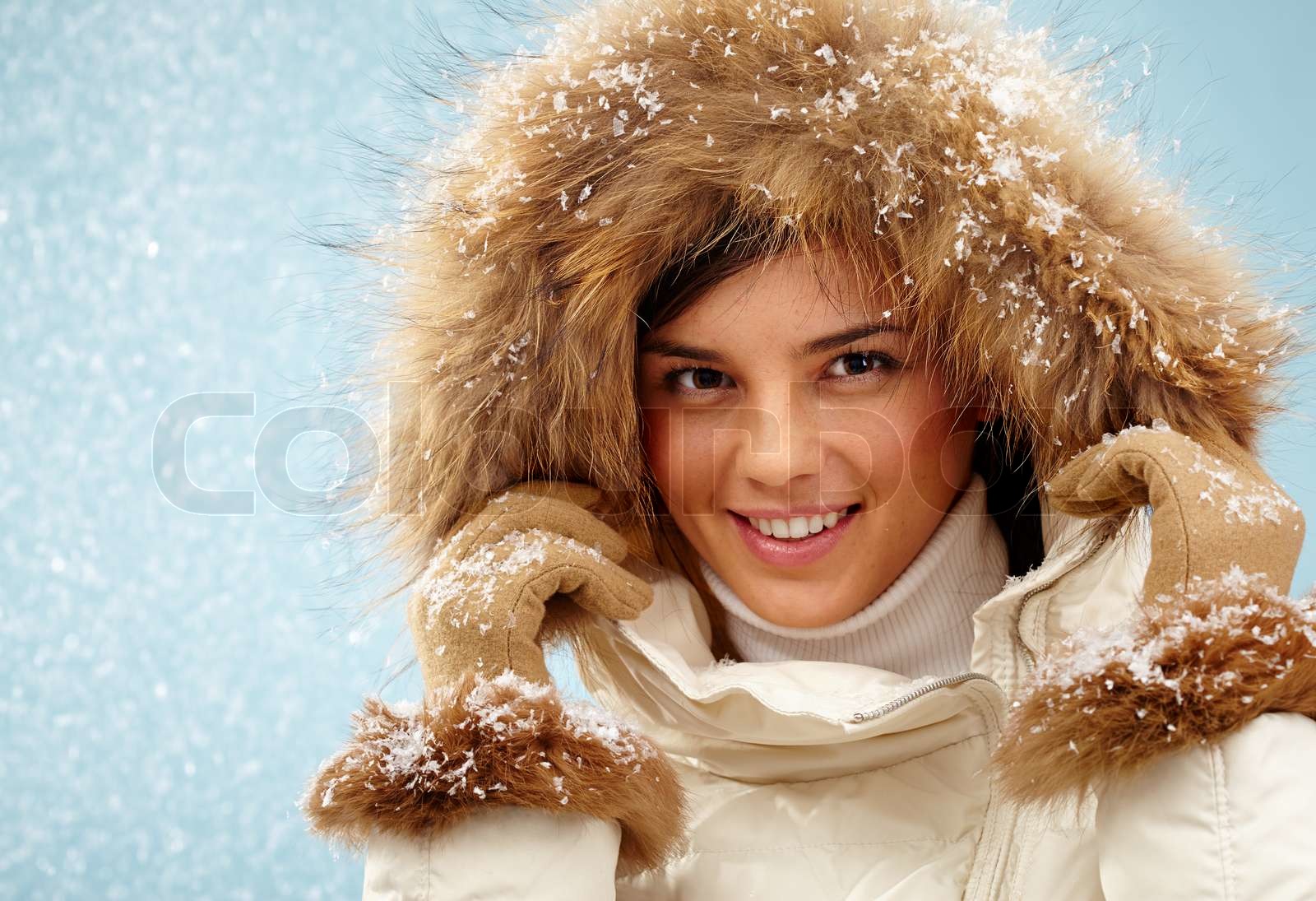 Snowfall girl | Stock image | Colourbox