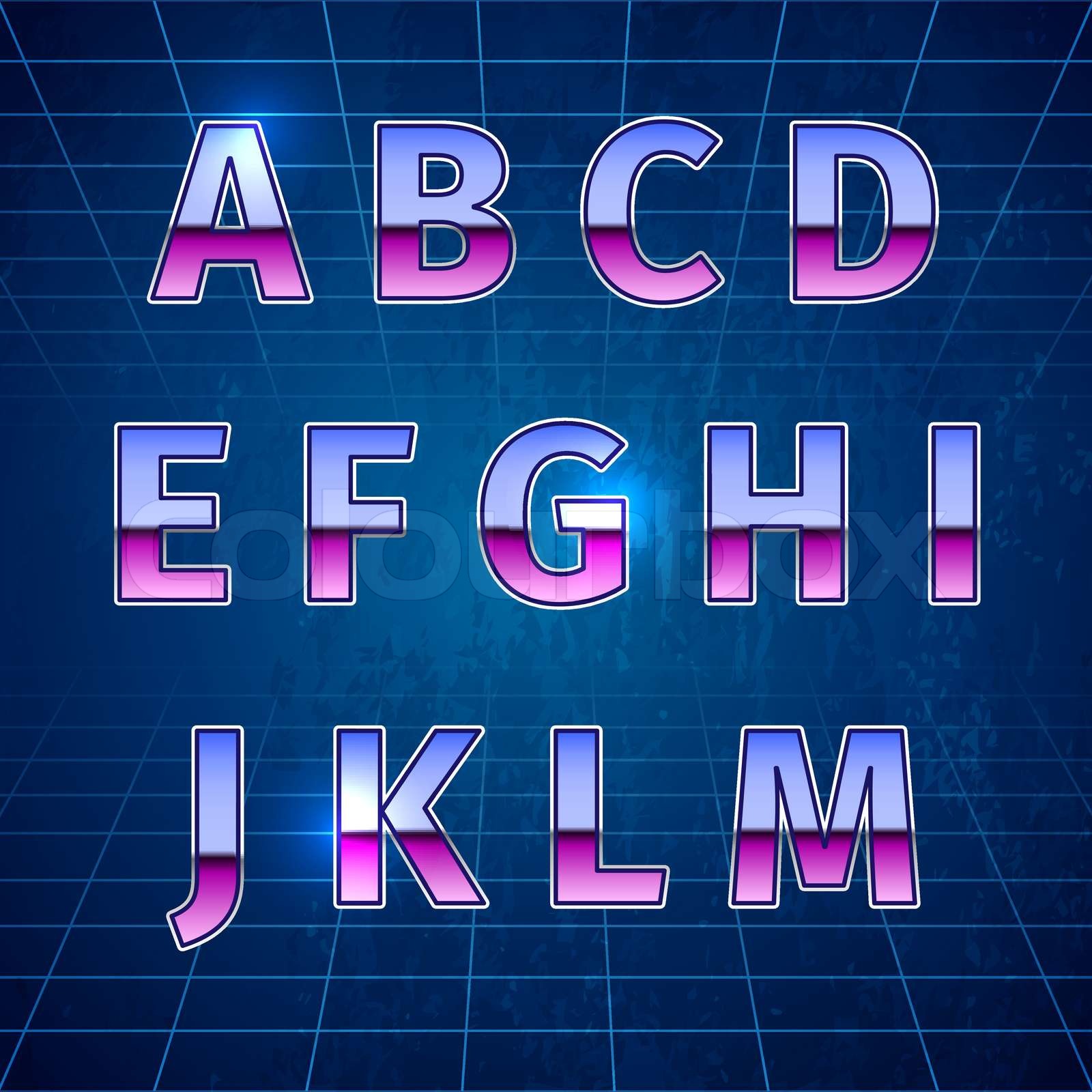 80s Retro Sci-Fi Font | Stock vector | Colourbox