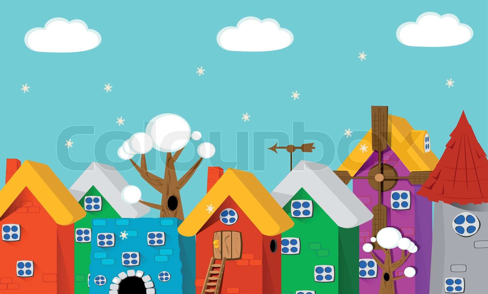 Cartoon city landscape | Stock vector | Colourbox