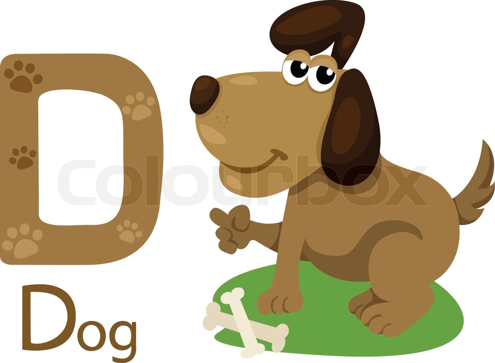 illustration of isolated animal alphabet D for dog | Stock vector ...