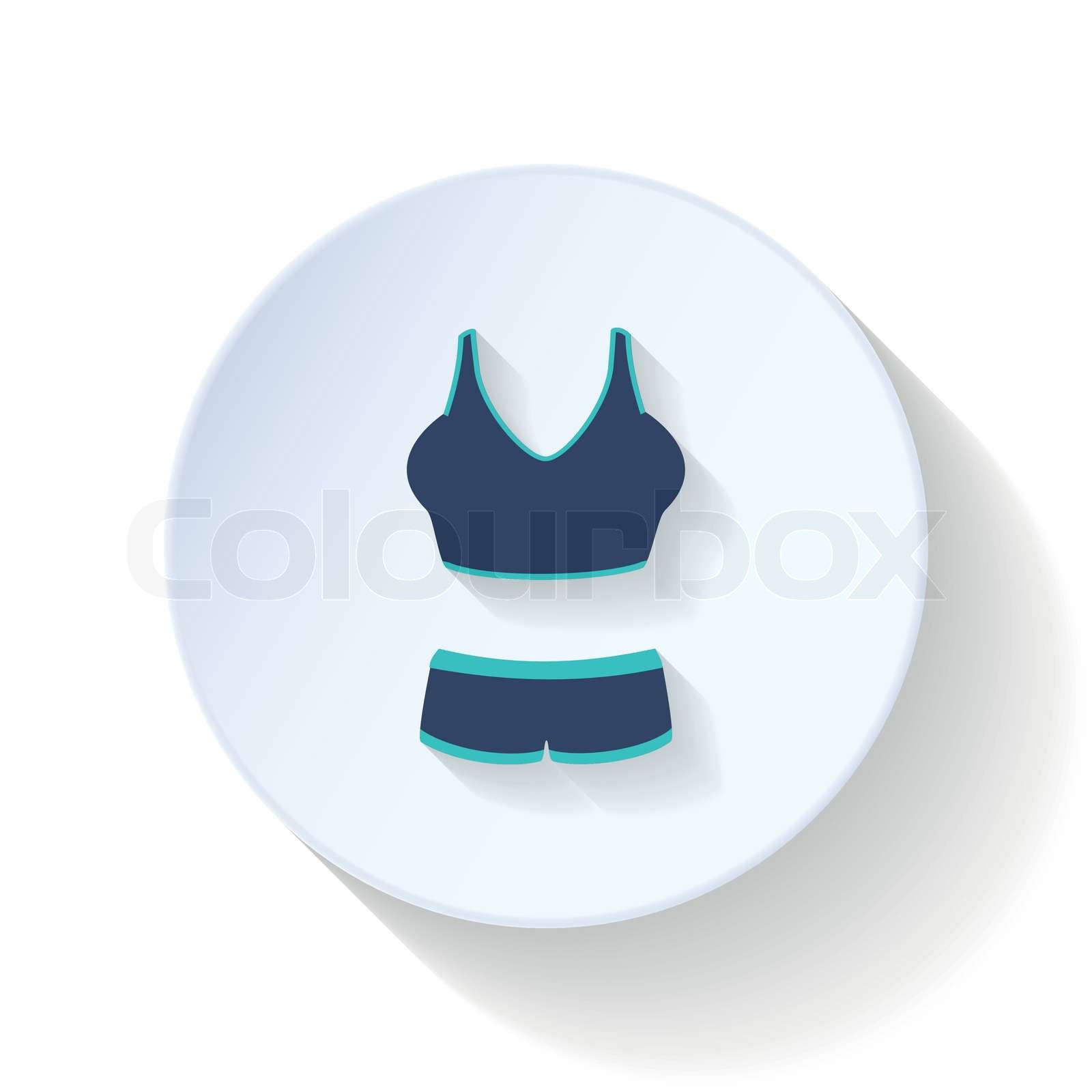Woman sportwear flat icon | Stock vector | Colourbox