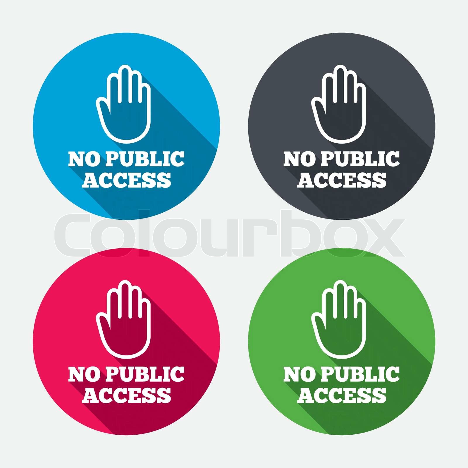 No public access sign icon. Caution stop symbol. | Stock vector | Colourbox