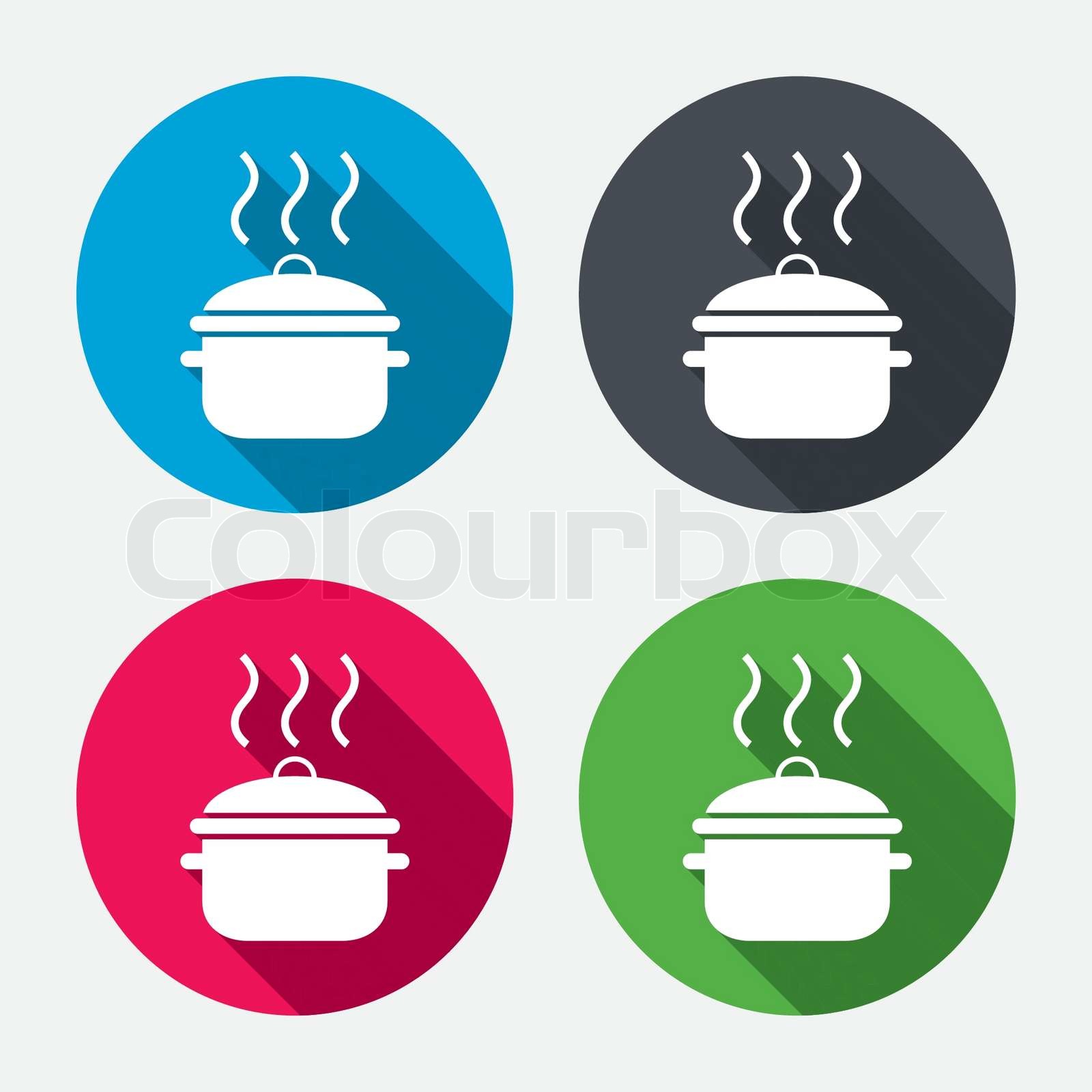 Cooking pan sign icon. Boil or stew food symbol. | Stock vector | Colourbox