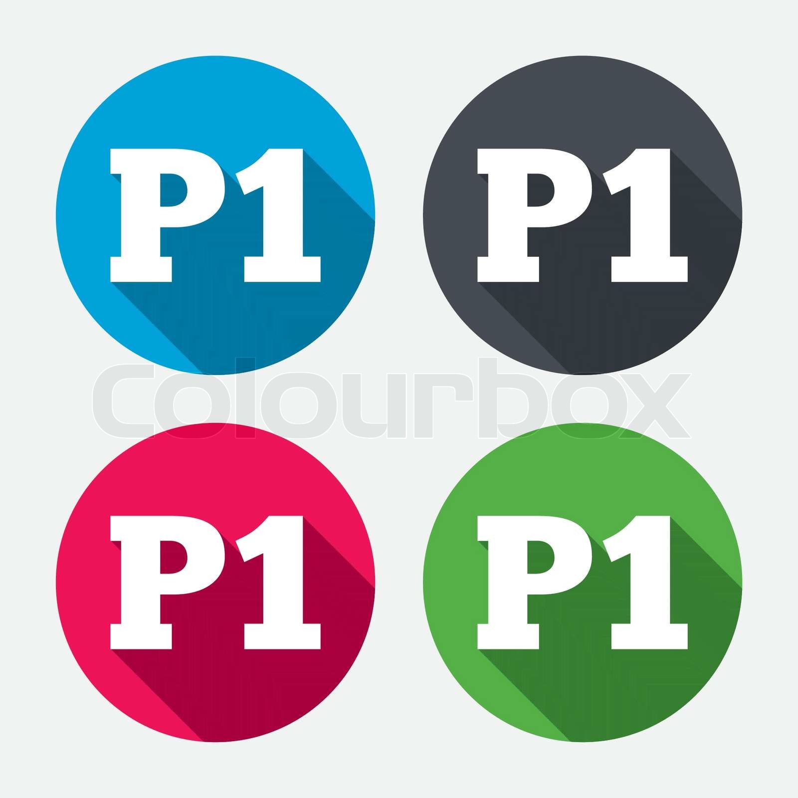 Parking first floor icon. Car parking P1 symbol. | Stock vector | Colourbox