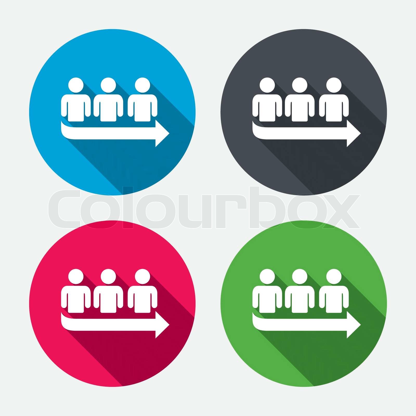 Queue sign icon. Long turn symbol. | Stock vector | Colourbox