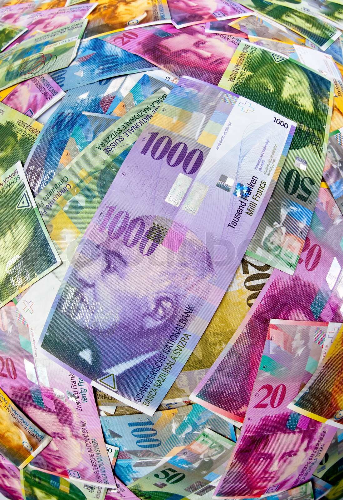 Franken, Geld und Währung der Schweiz | Stock Bild | Colourbox