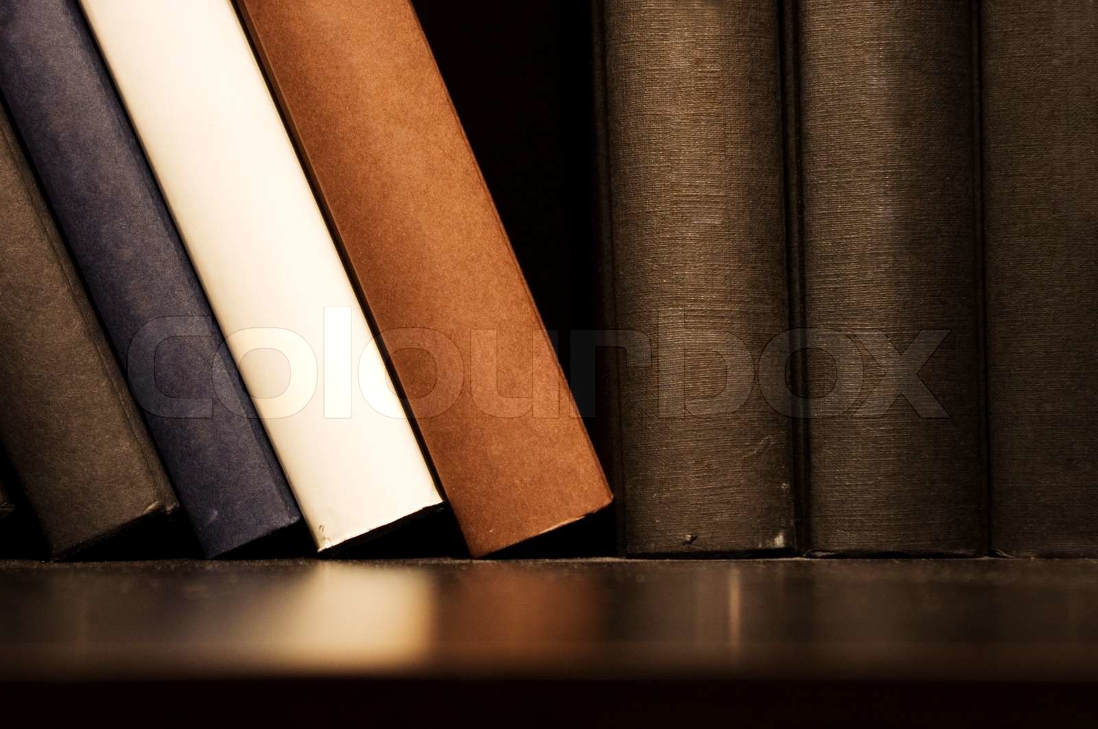 a close up shot of book on shelf, indoor setting. | Stock image | Colourbox