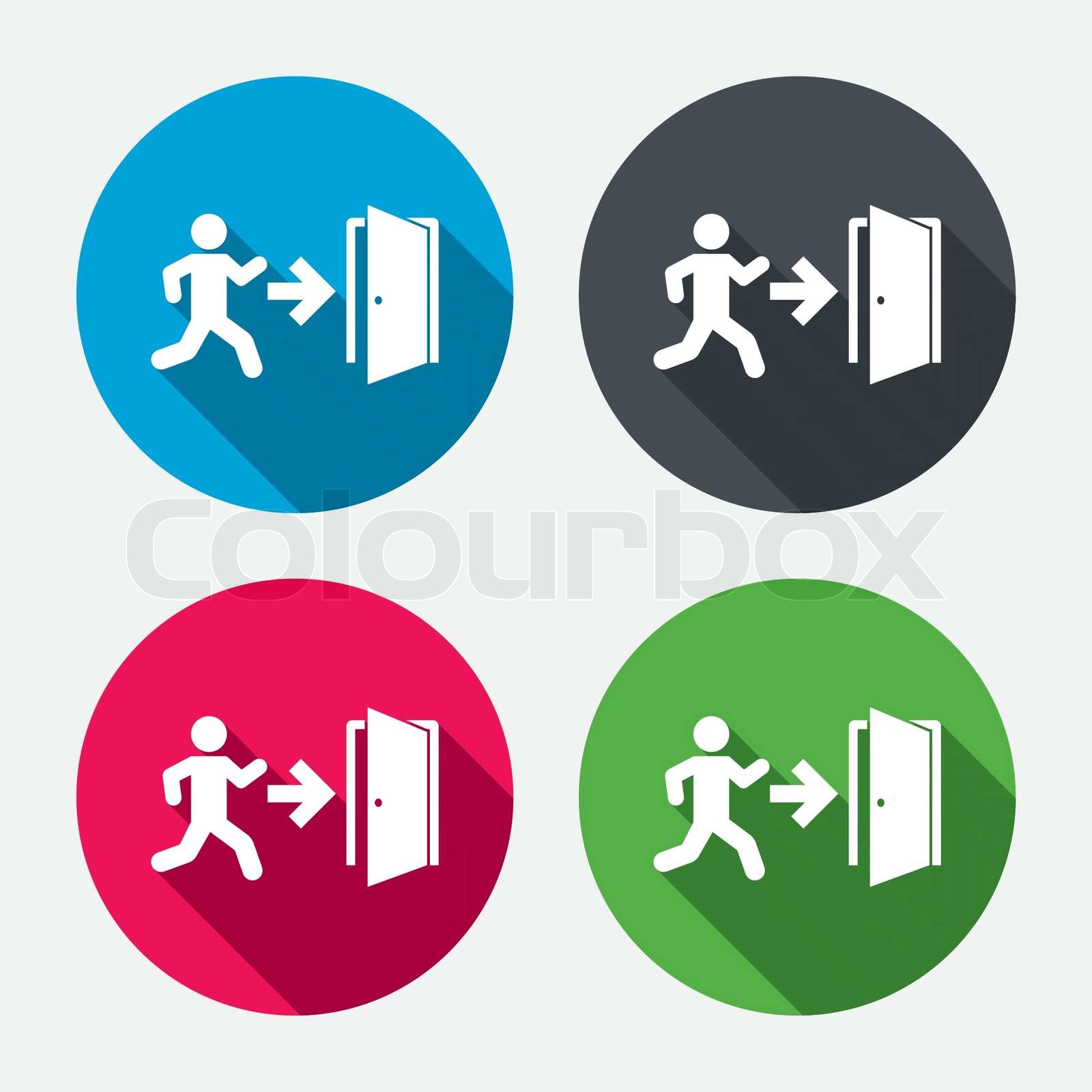 verlassen, notfall, icon | Stock-Vektor | Colourbox