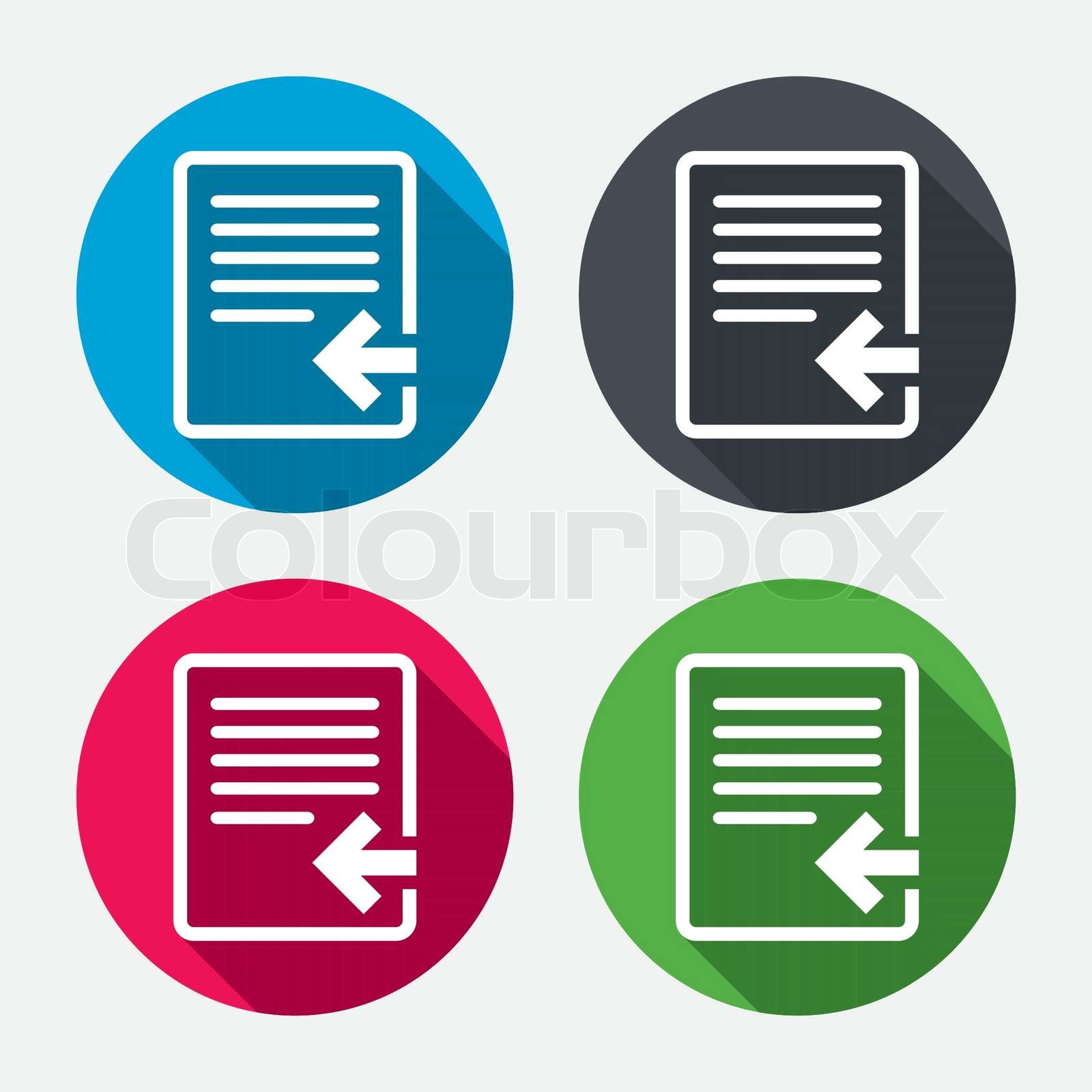 Import file icon. File document symbol. | Stock vector | Colourbox