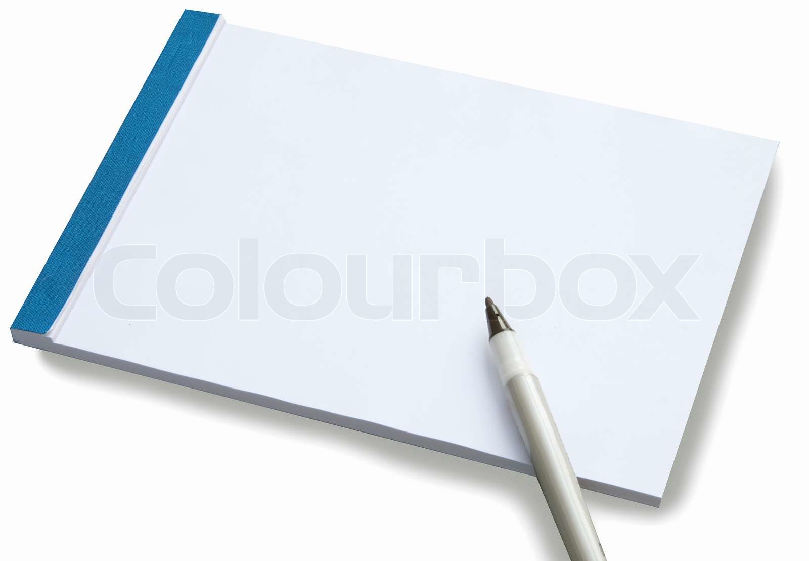 Note pad with white blank sheet to write on | Stock image | Colourbox