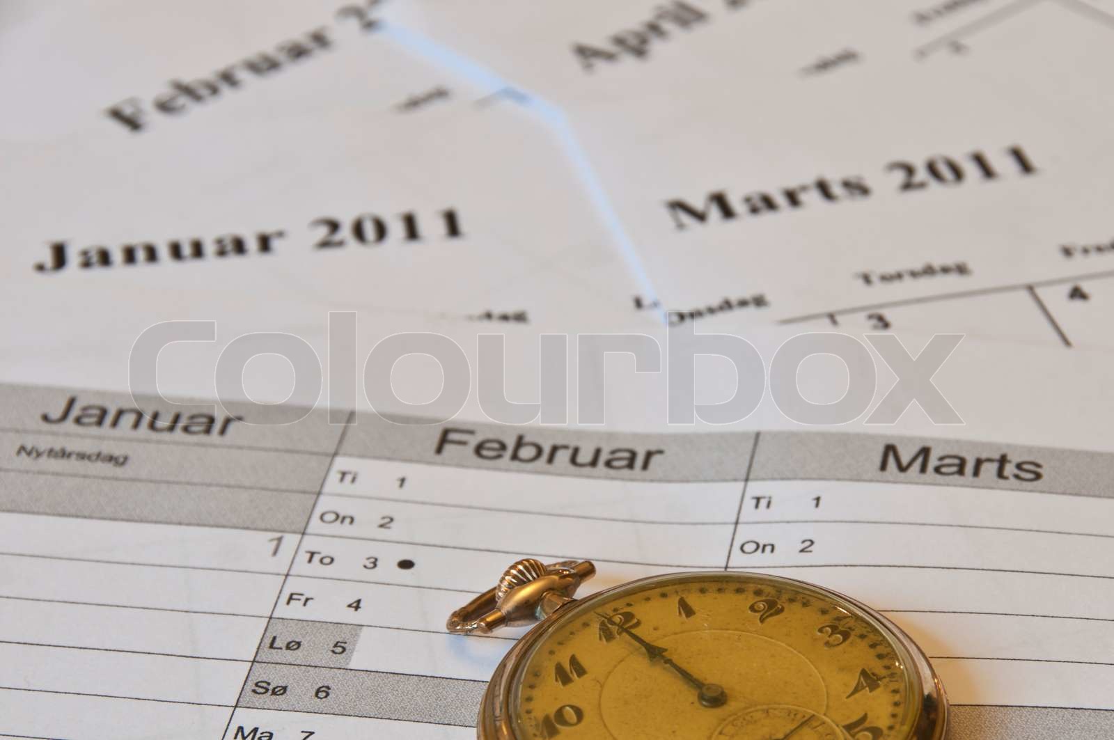 tidsplan, dansk, planlægningskalender | Stock foto | Colourbox