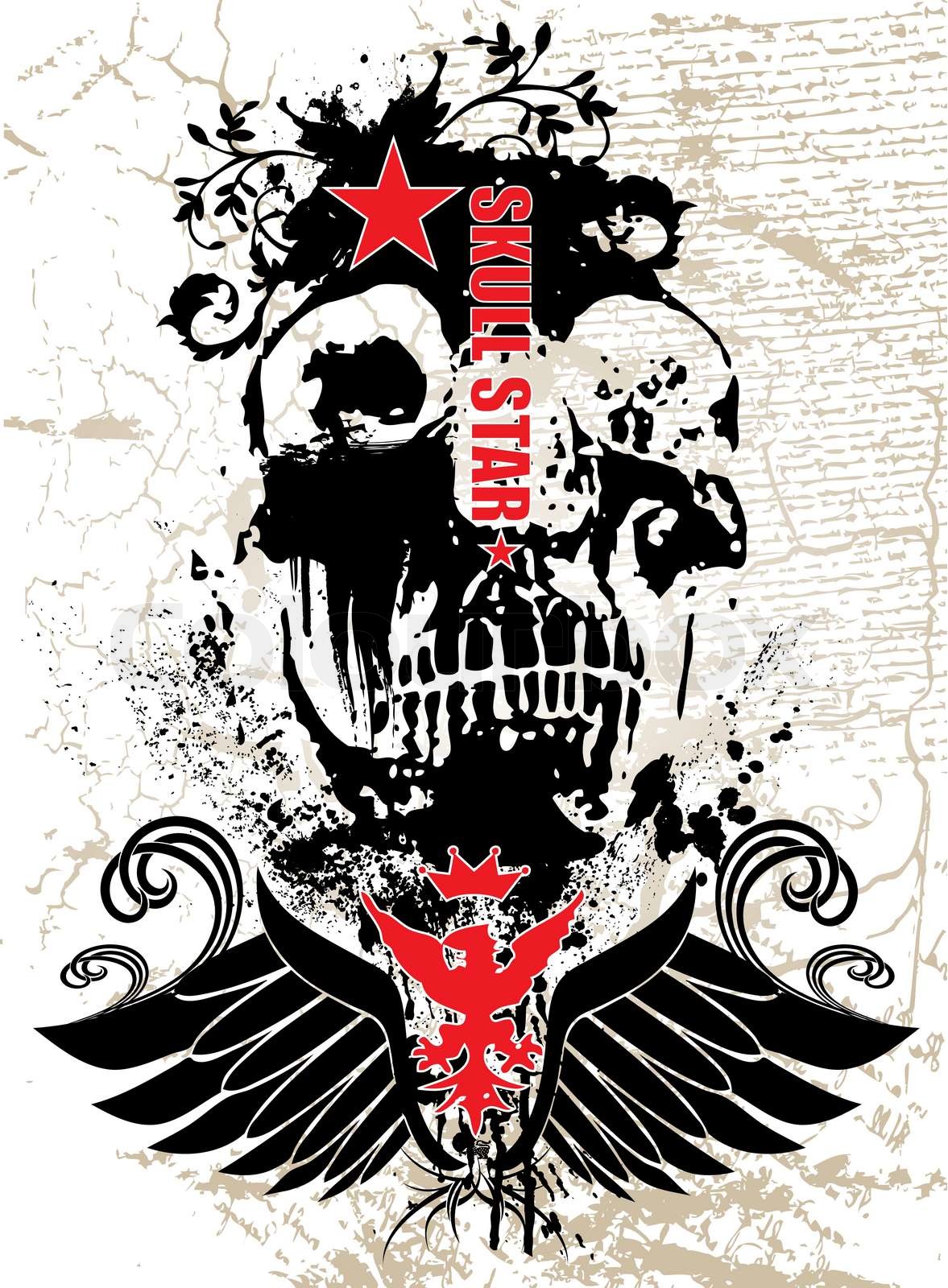 skull, collage, abstract | Stock vector | Colourbox