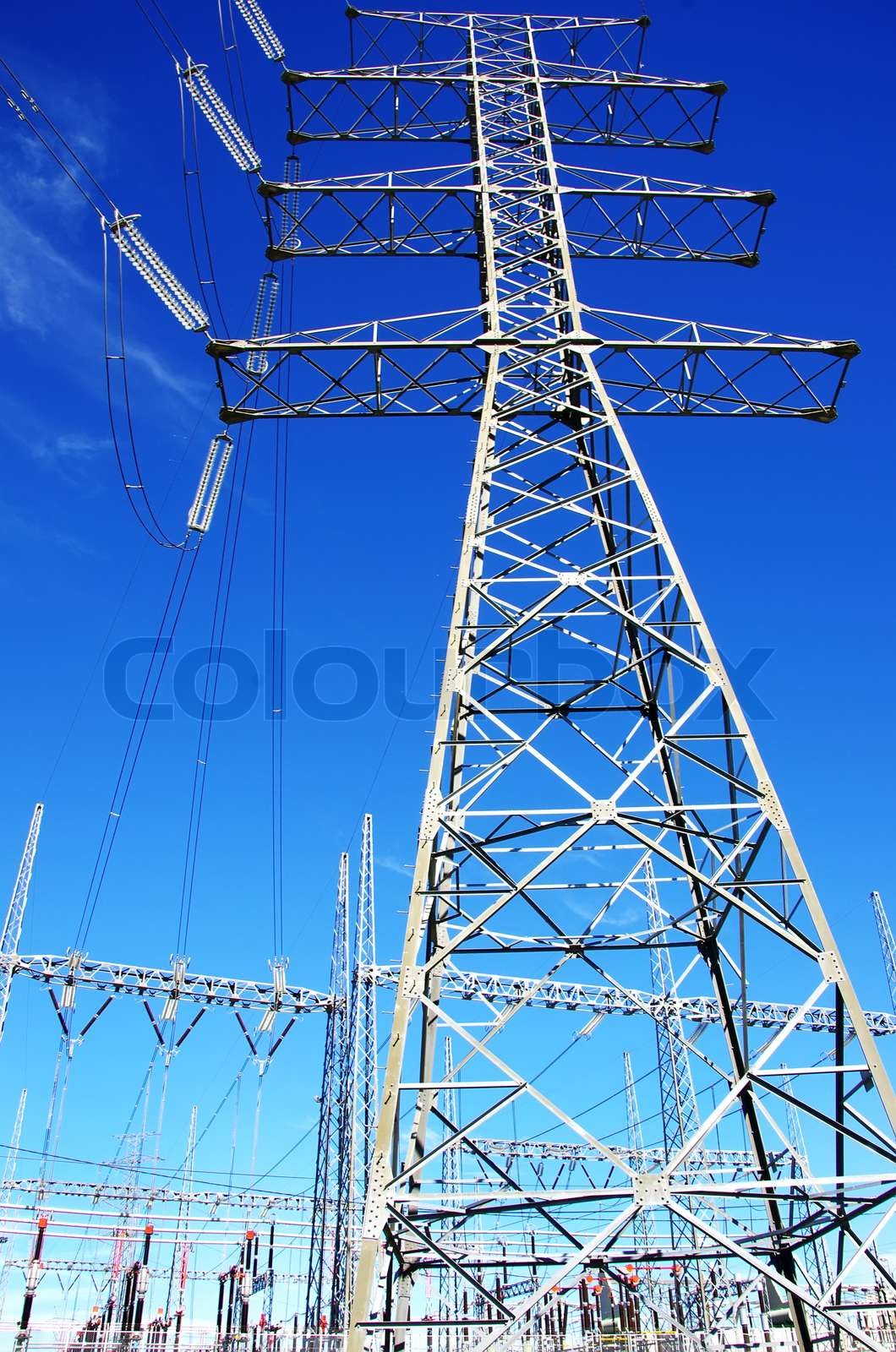 high voltage post | Stock image | Colourbox