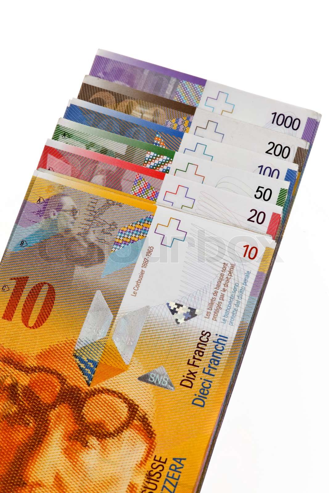 Swiss Francs, money and currency of Switzerland | Stock image | Colourbox
