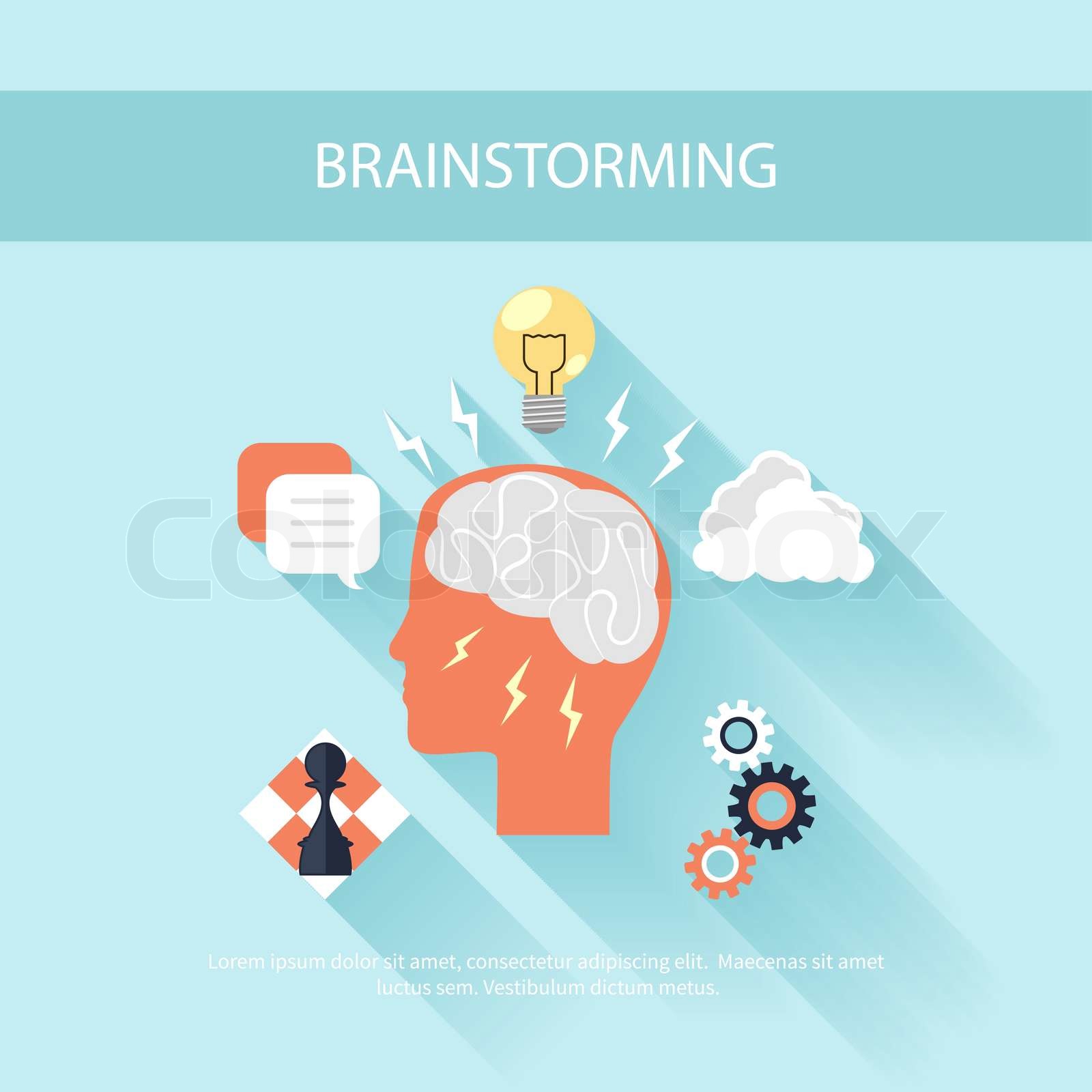 Brainstorm process concept in flat design | Stock vector | Colourbox